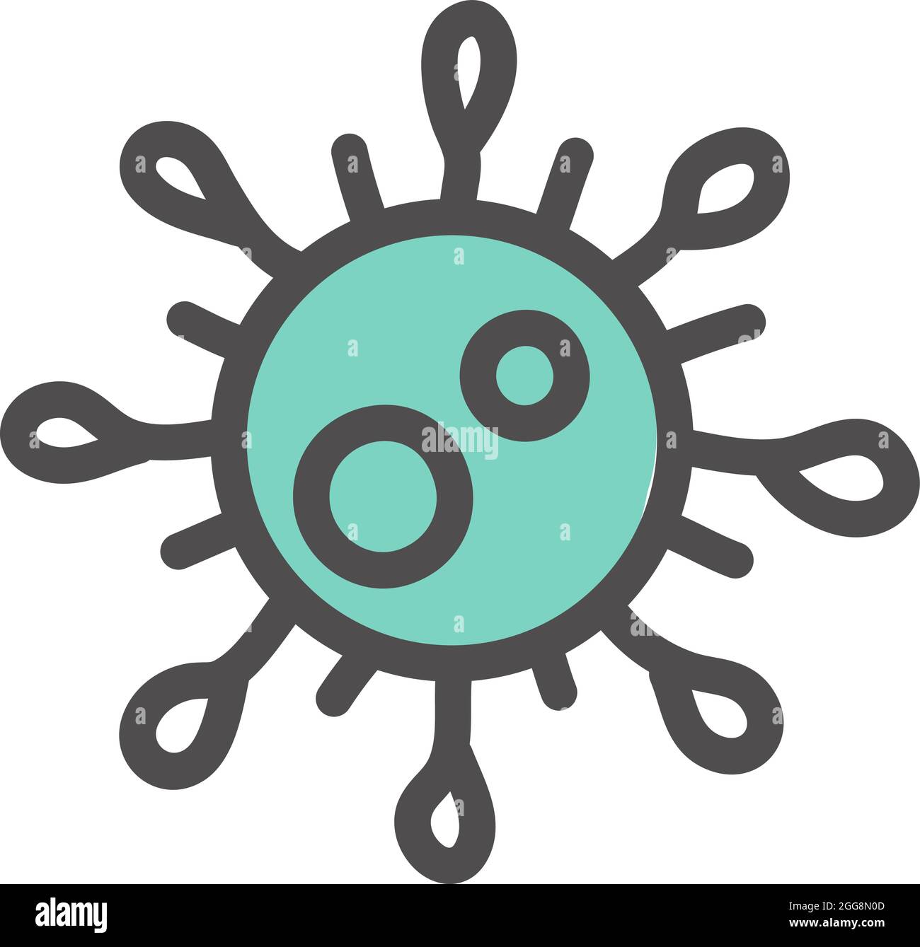 Light blue virus, illustration, vector, on a white background Stock ...