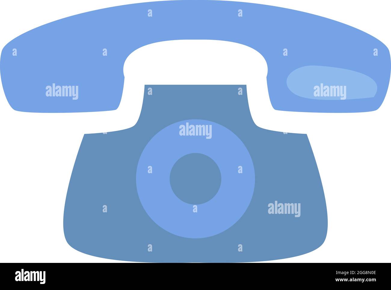 Blue old telephone, illustration, vector, on a white background Stock ...