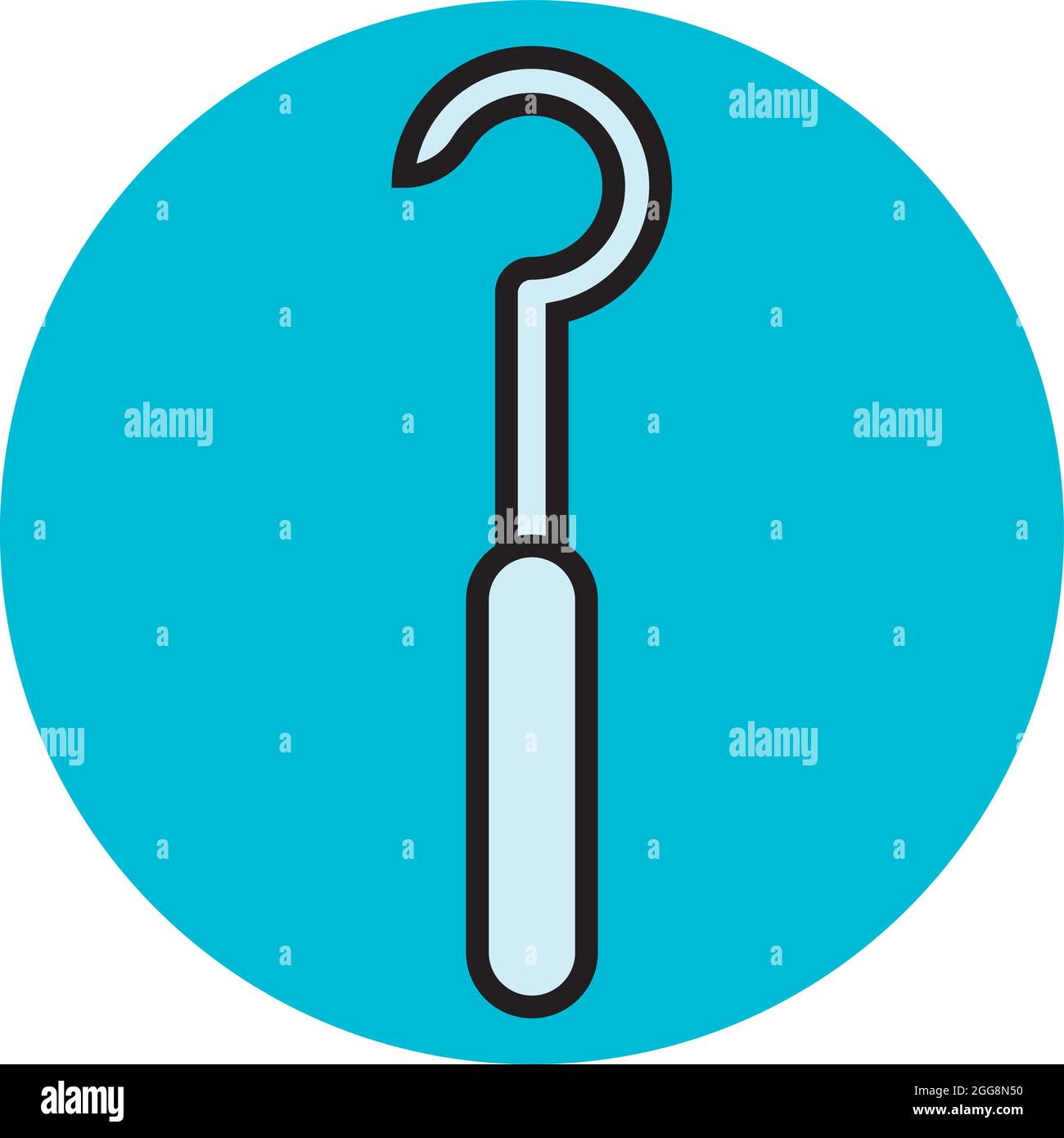 Tooth cleaning hook, illustration, vector, on a white background Stock ...