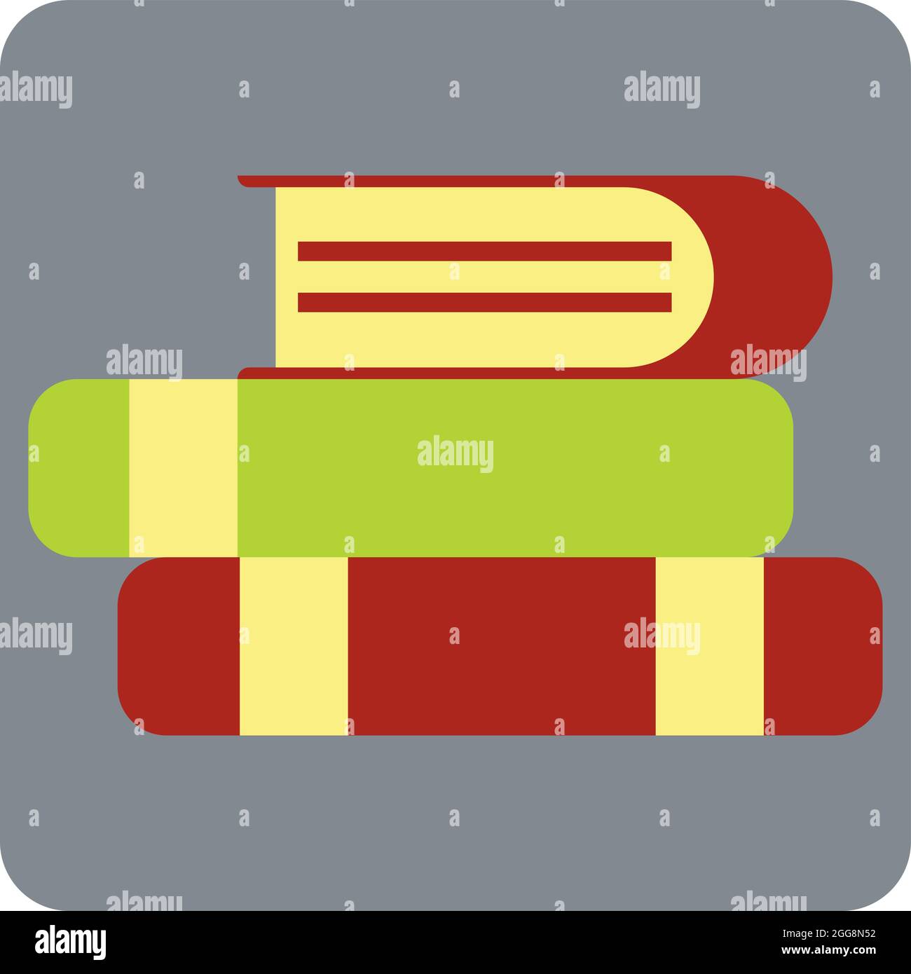 Three thick books, illustration, vector, on a white background Stock ...