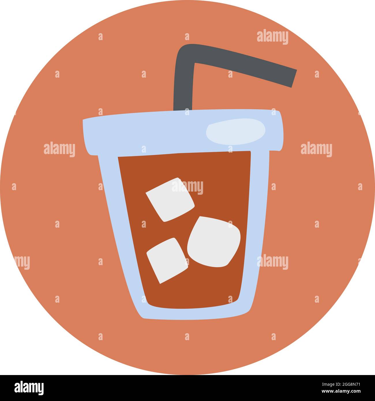 Cup of iced coffee, illustration, vector, on a white background Stock ...