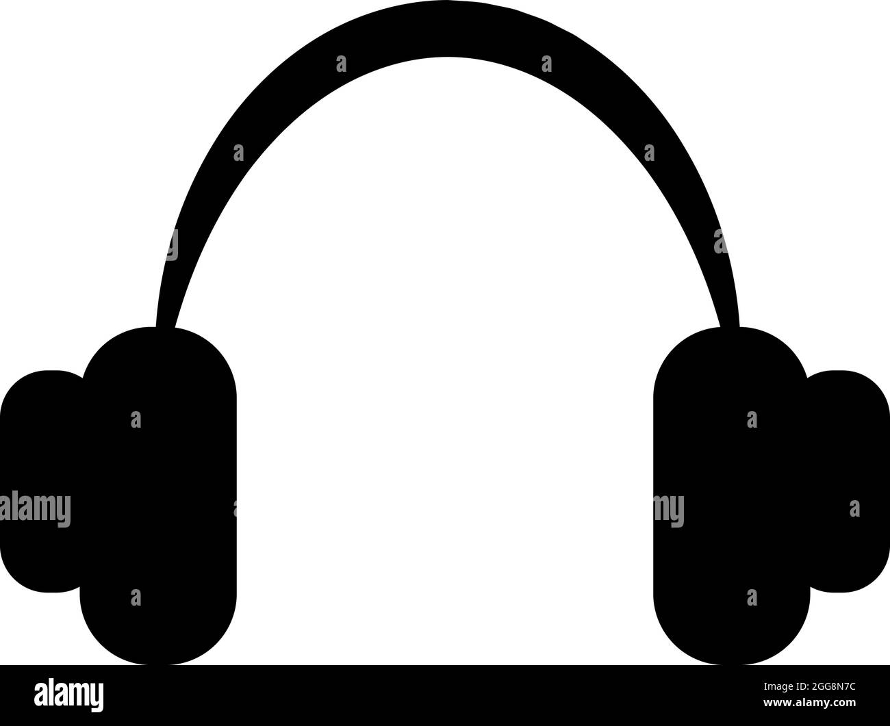 Black headphones, illustration, vector, on a white background Stock ...