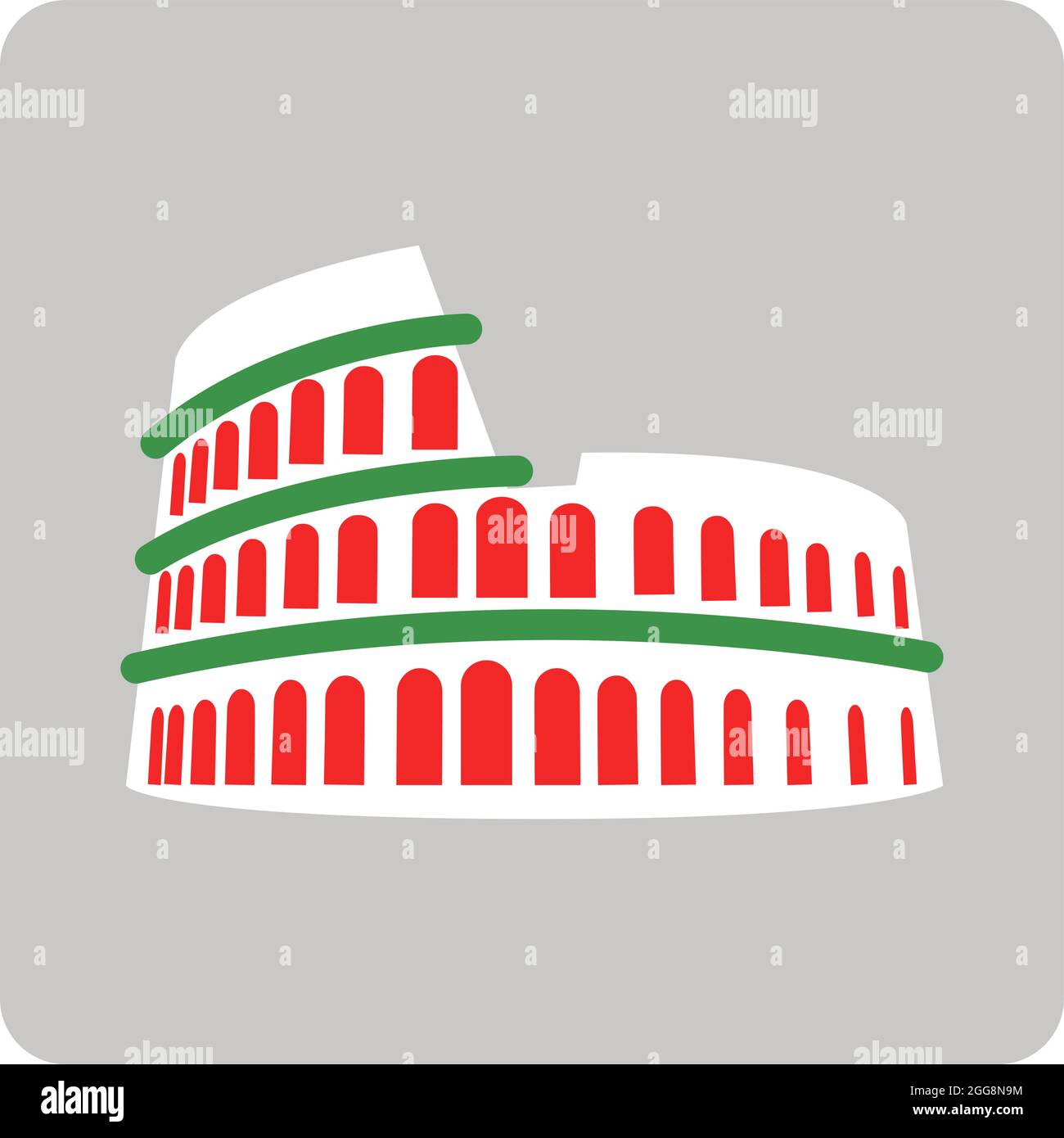 Italian colosseum, illustration, vector, on a white background Stock ...
