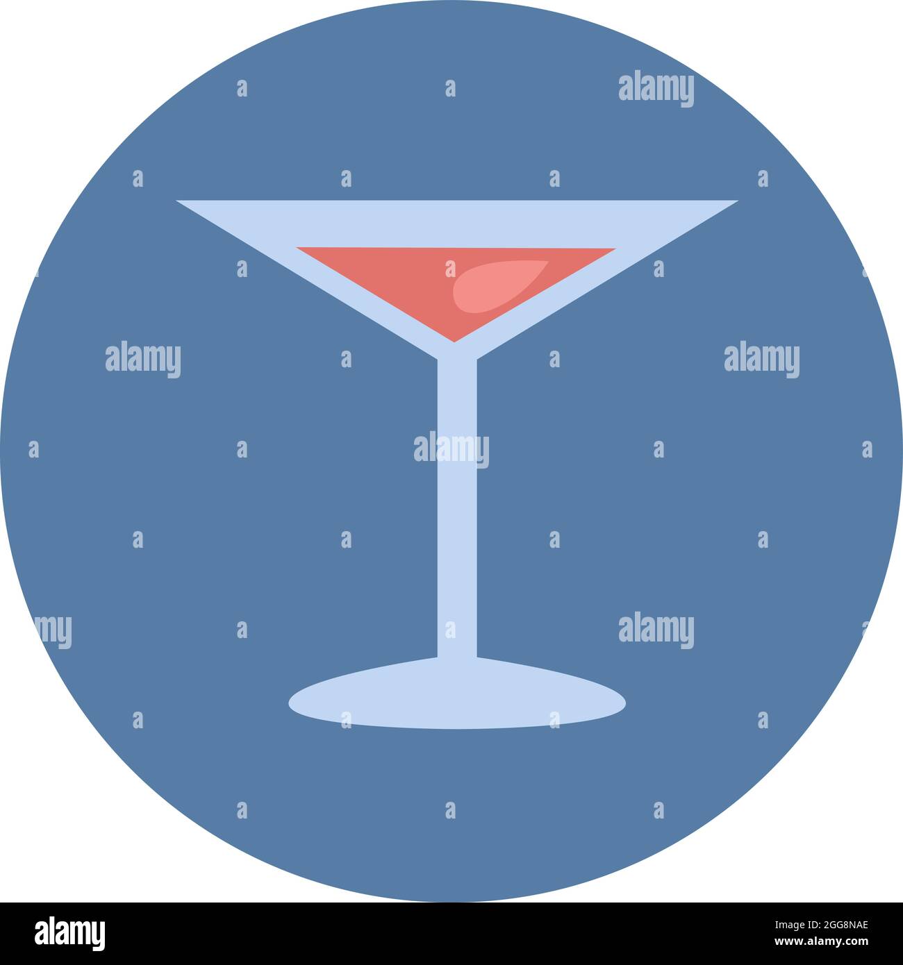 Red martini in glass, illustration, vector, on a white background Stock ...