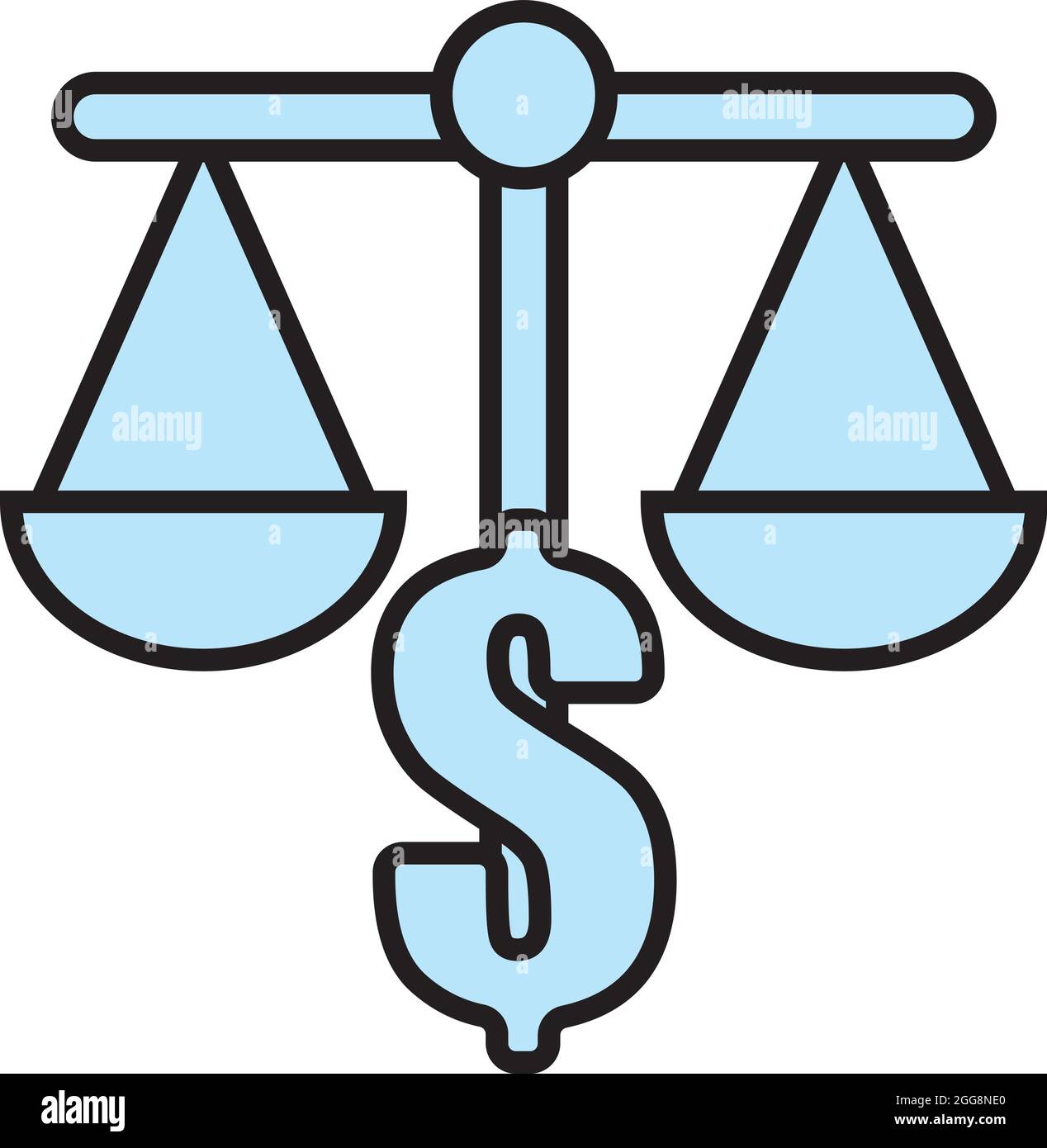 Dollar sign with scale, illustration, vector, on a white background ...