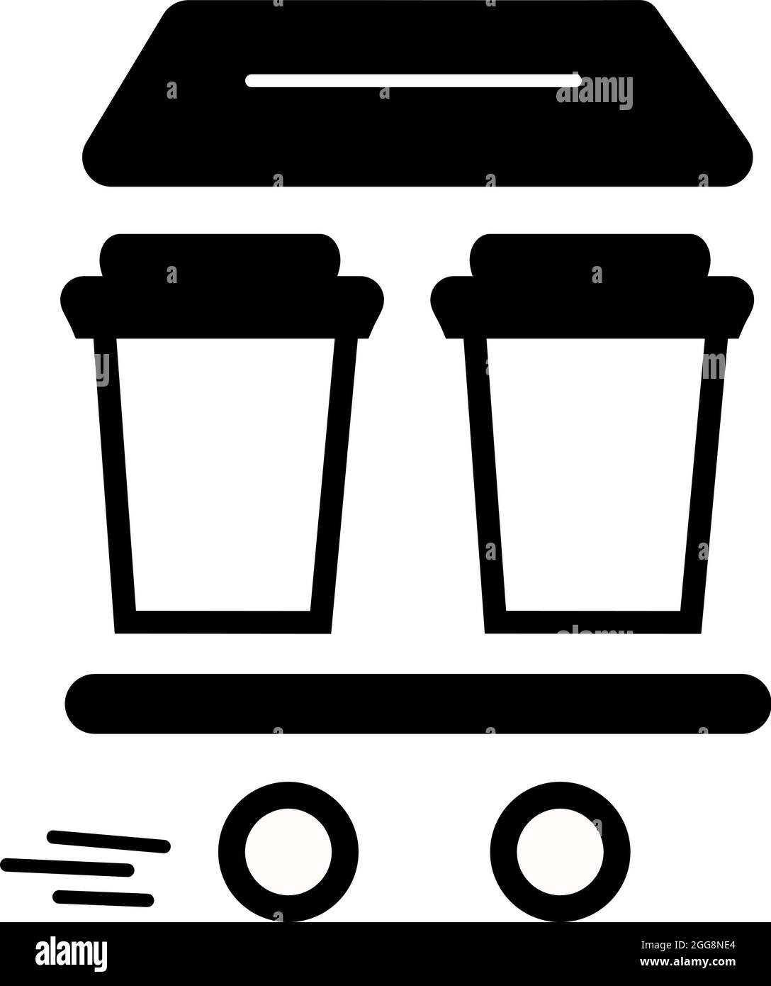 Coffee delivery, illustration, vector, on a white background Stock ...