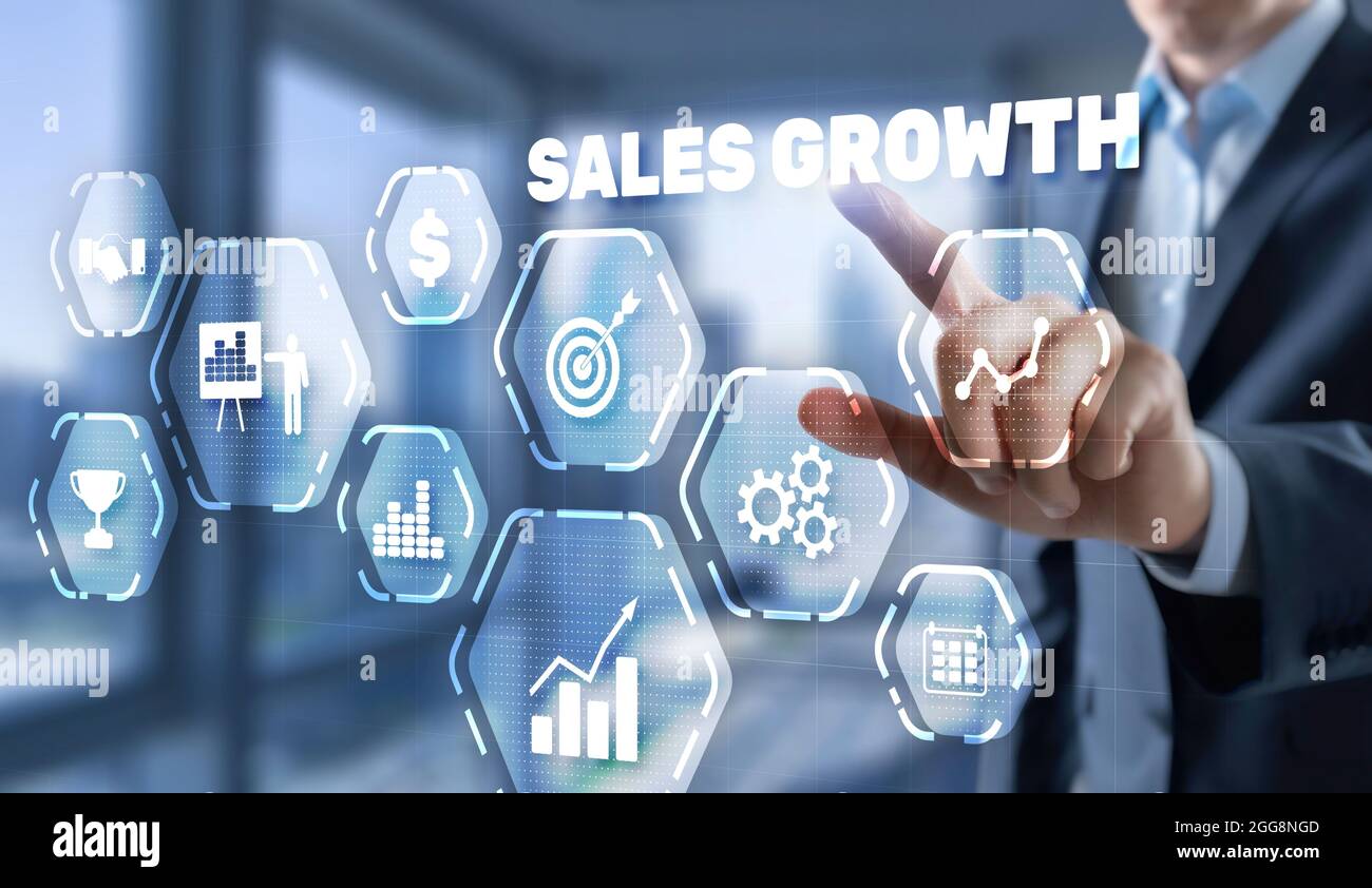 Sales growth, increase sales or business growth concept Stock Photo - Alamy