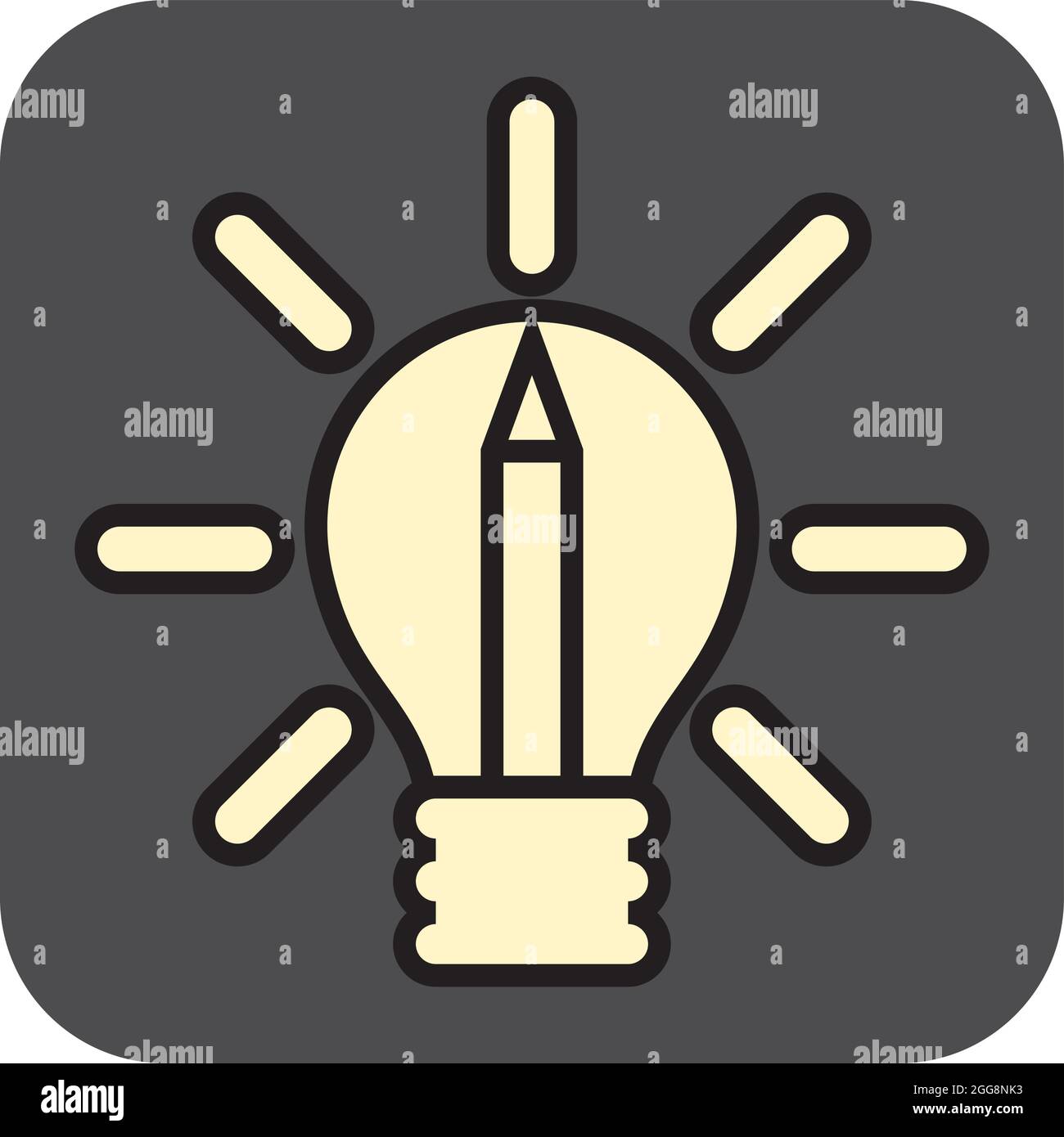 Lighting bulb with pen, illustration, vector, on a white background ...