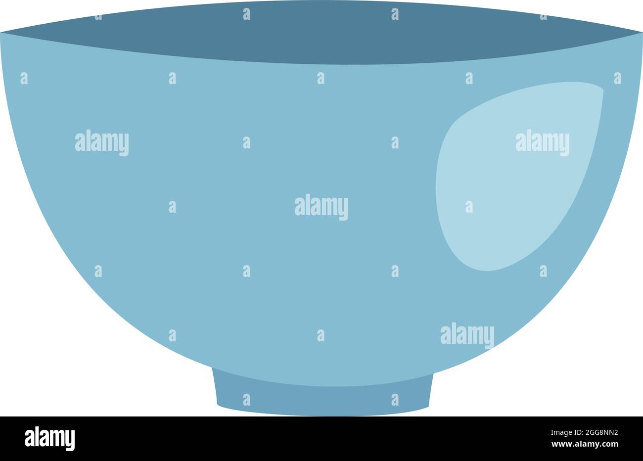 Blue bowl, illustration, vector, on a white background Stock Vector ...