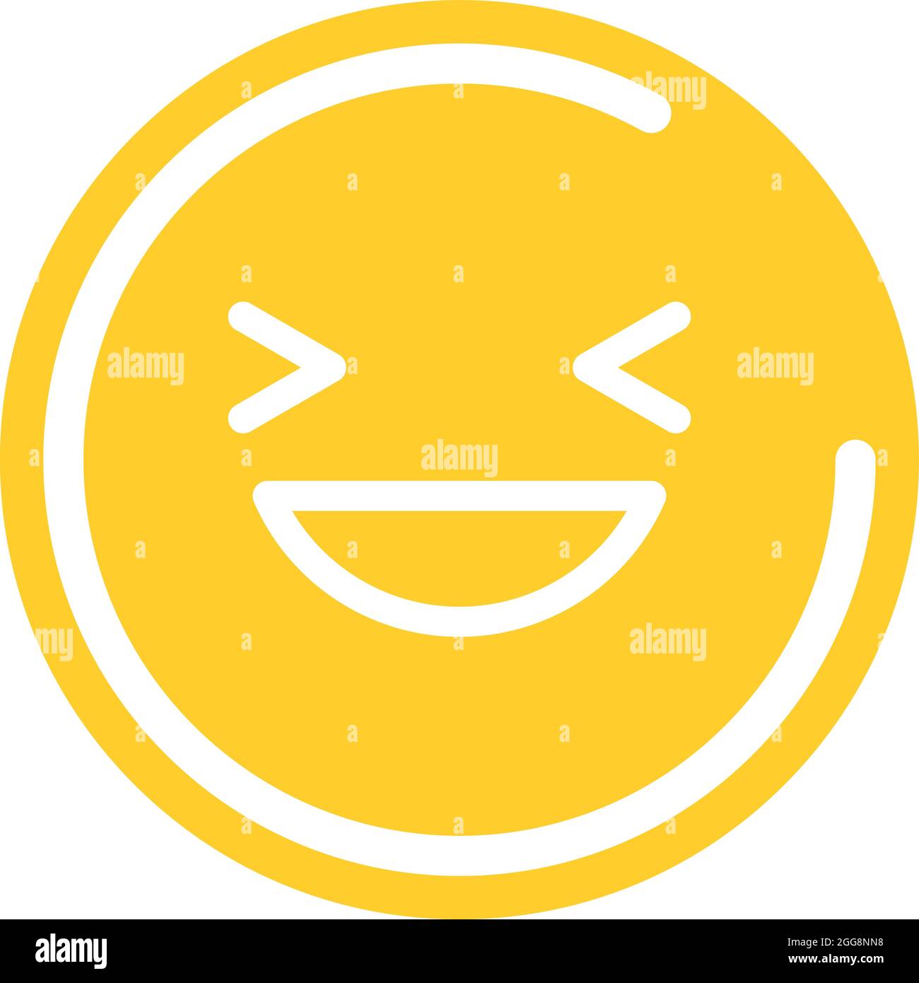 Yellow happy emoticon, illustration, vector, on a white background ...