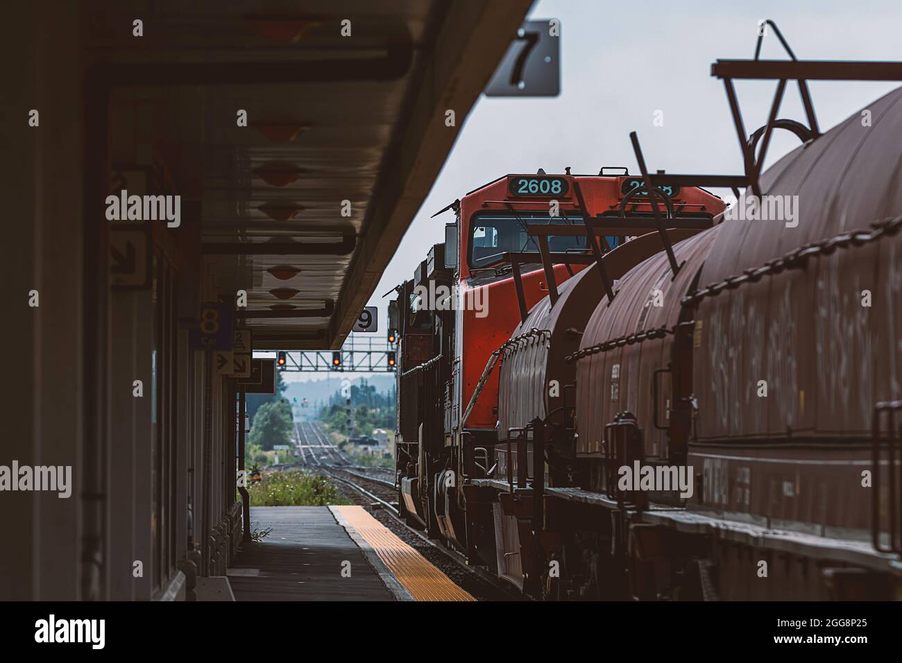 CN freights trains moving some freight - 3 Stock Photo - Alamy