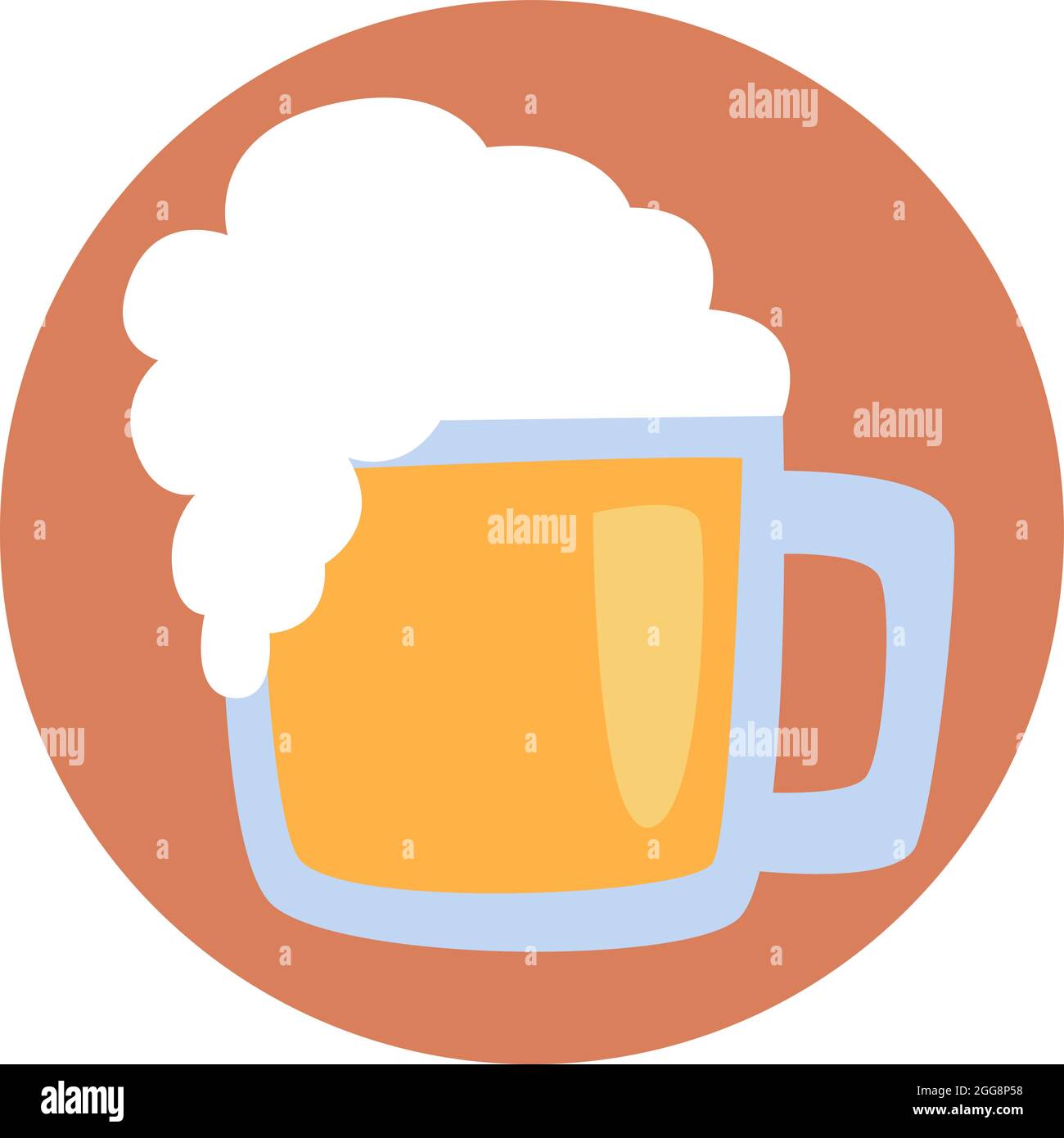 Pint of beer, illustration, vector, on a white background Stock Vector ...