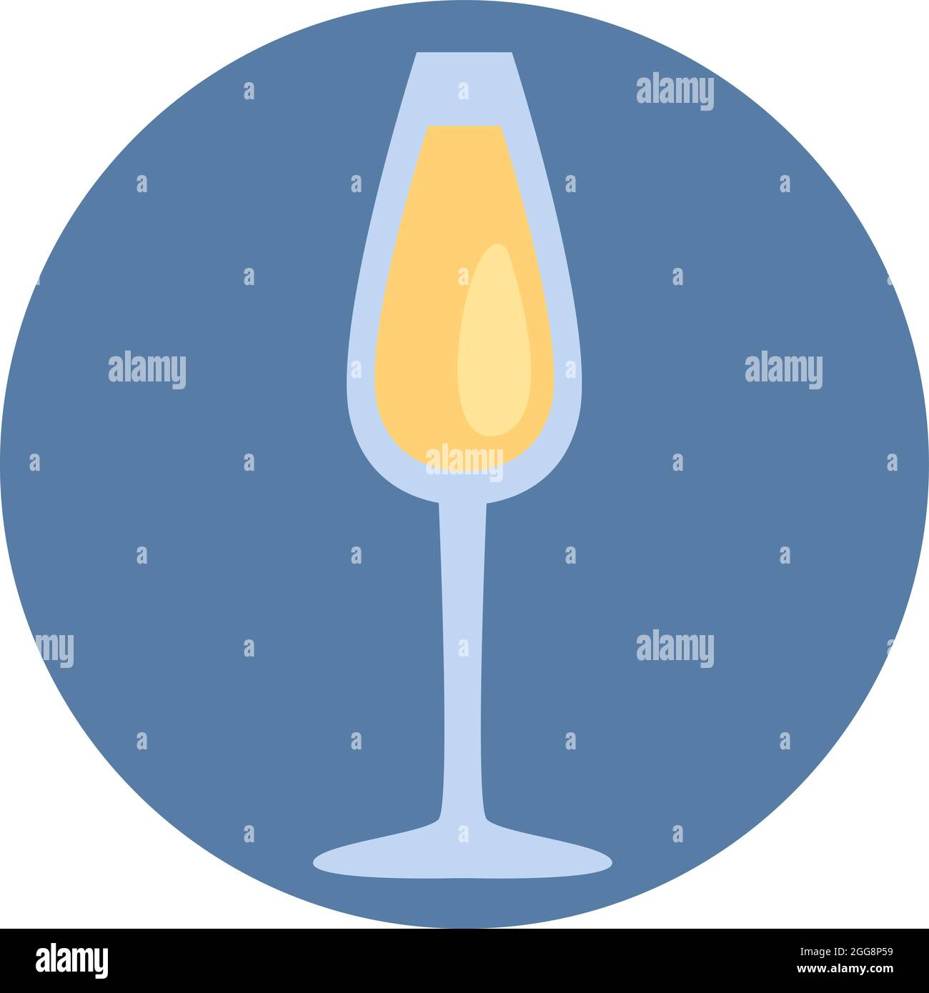 Champagne in glass, illustration, vector, on a white background Stock ...