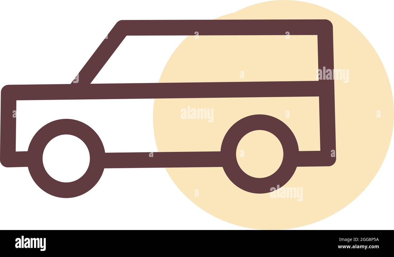 Red long car, illustration, vector, on a white background Stock Vector ...