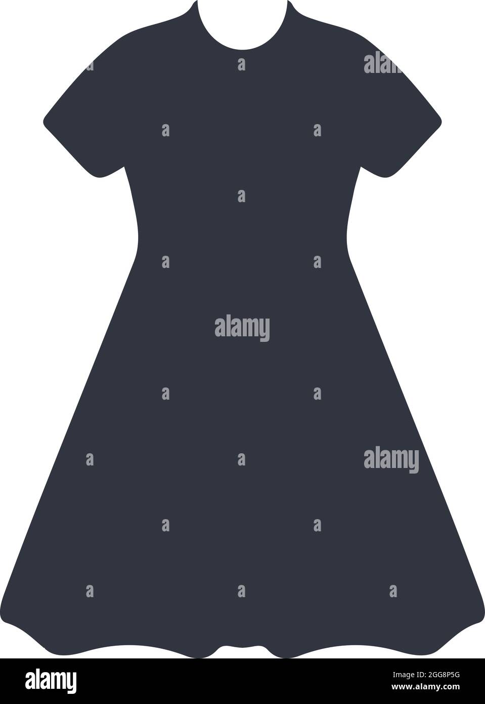 Flowy blue dress, illustration, vector, on a white background Stock ...