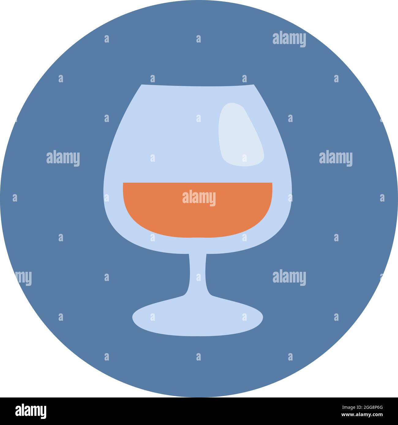 Glass of brandy, illustration, vector, on a white background Stock ...