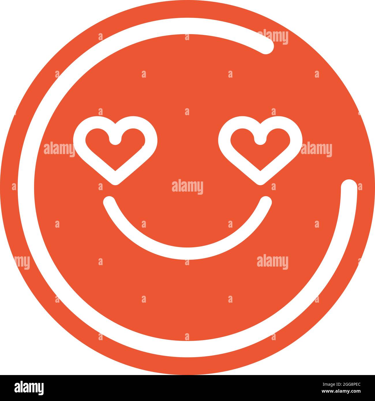 Heart eyes emoticon, illustration, vector, on a white background Stock ...