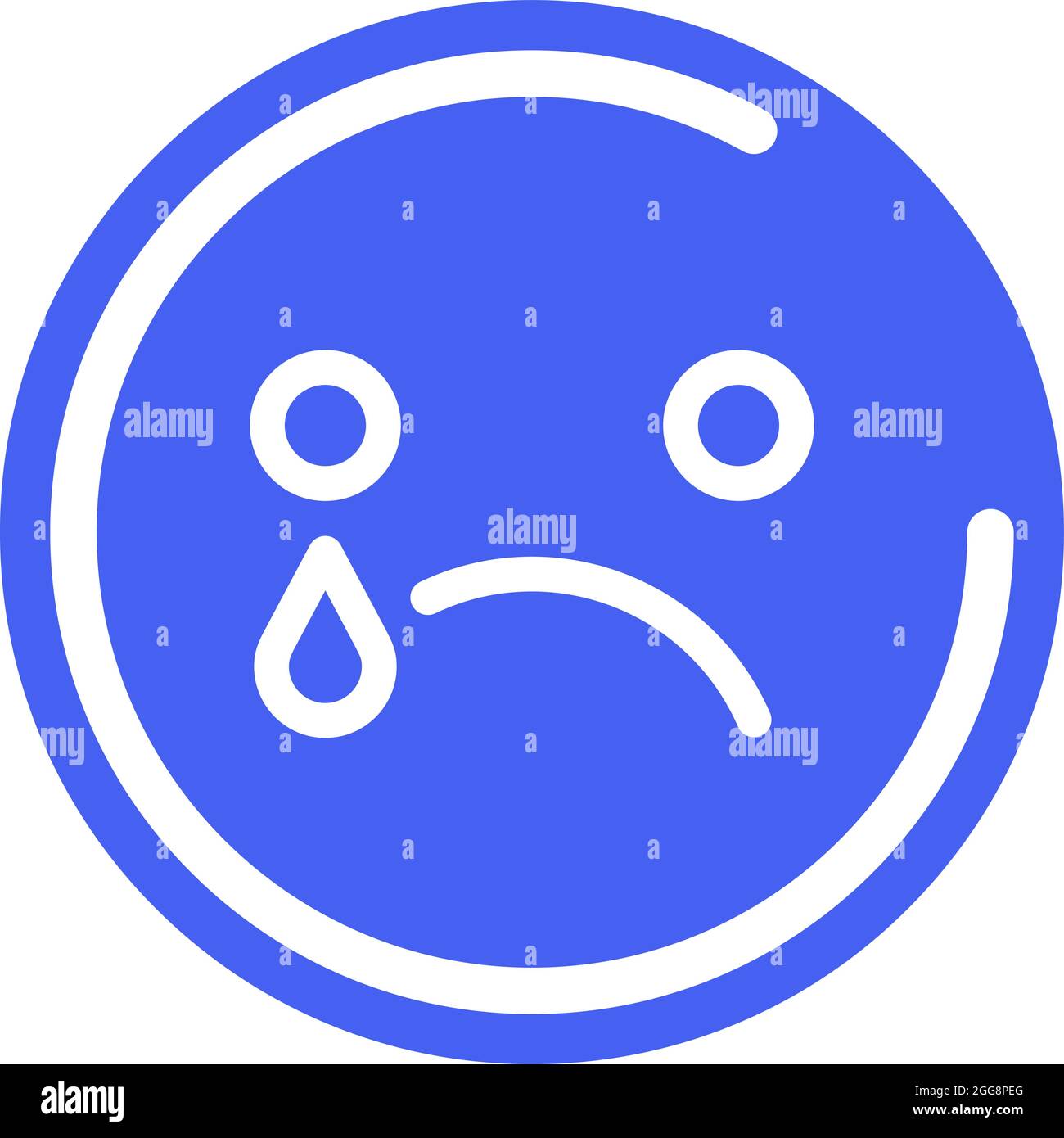 Crying emoticon, illustration, vector, on a white background Stock ...