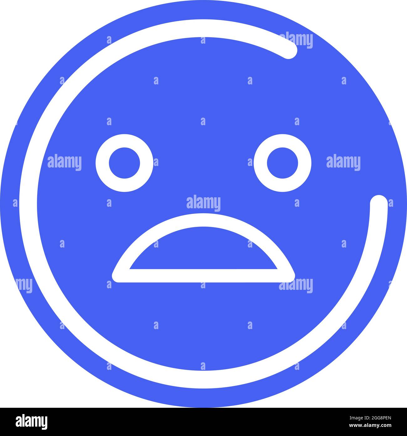 Sad blue emoticon, illustration, vector, on a white background Stock ...