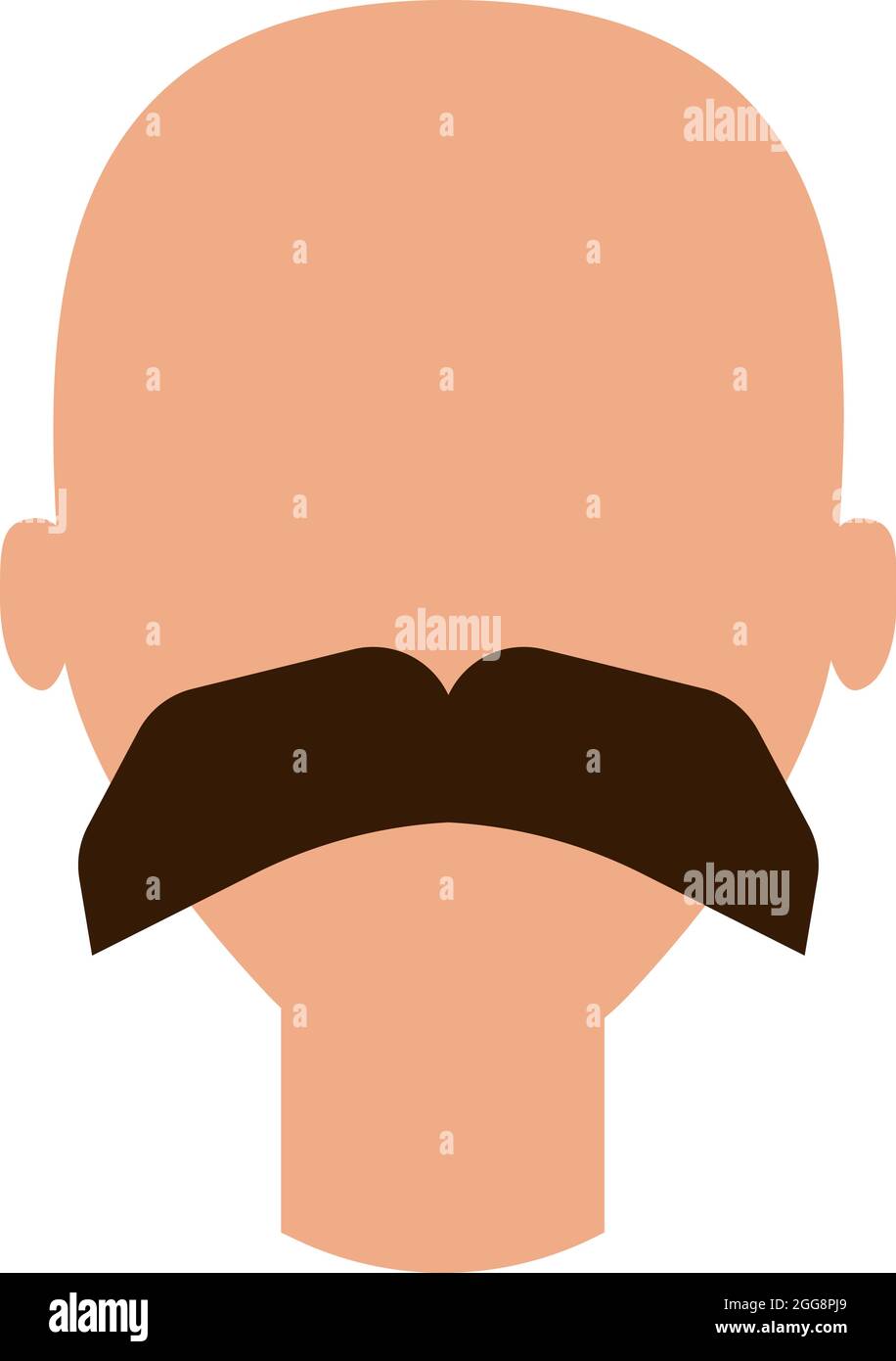 Man with sad mustaches, illustration, vector, on a white background ...
