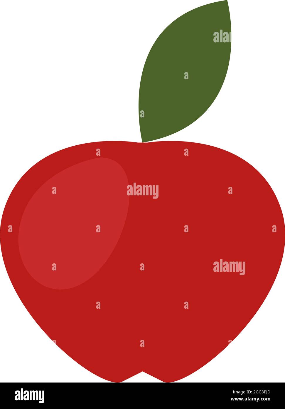 Red apple, illustration, vector, on a white background Stock Vector ...