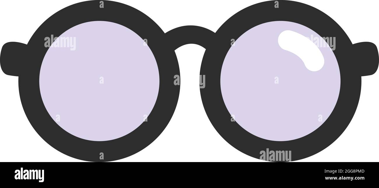 Circular black glasses, illustration, vector, on a white background ...