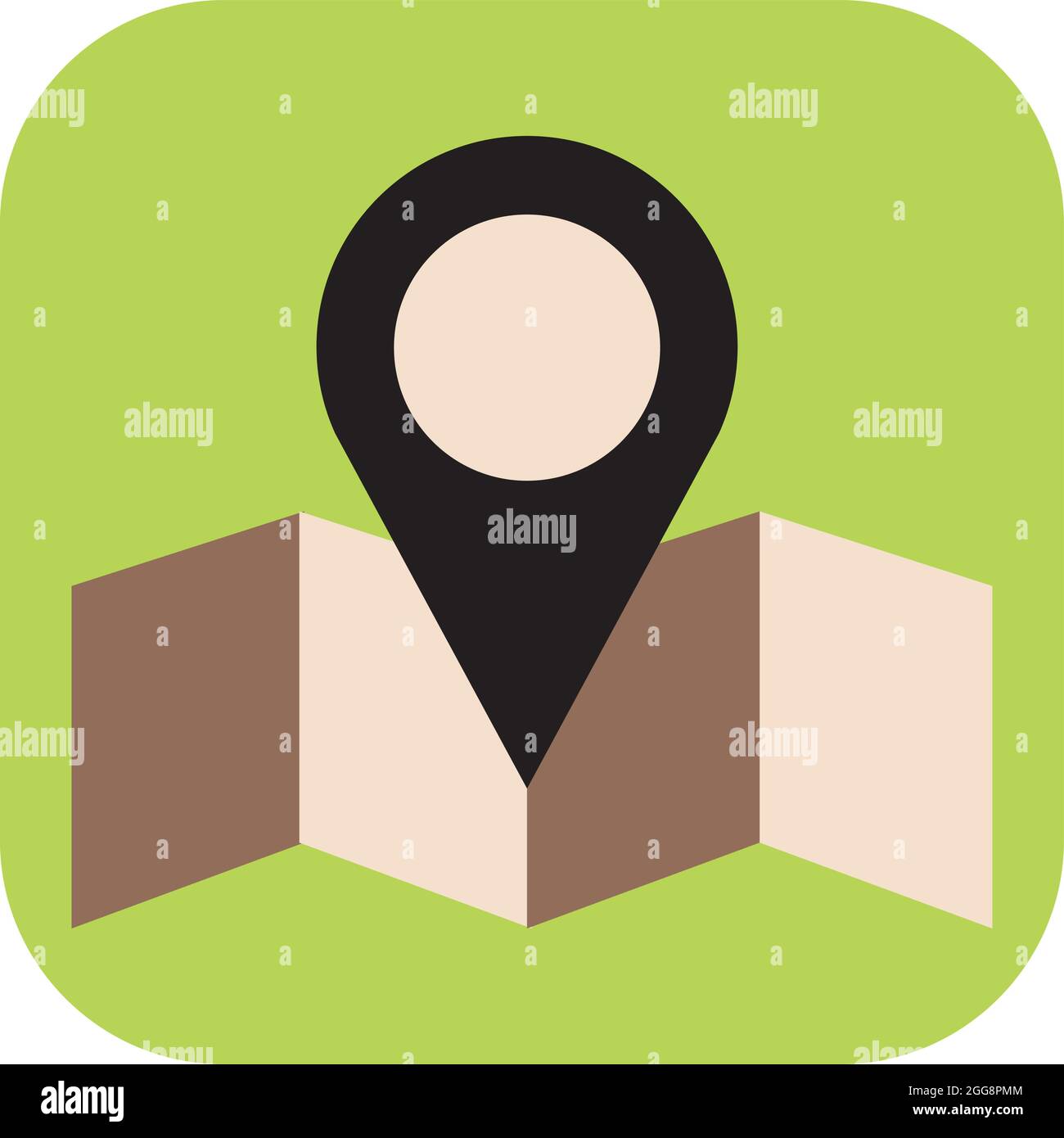 Map navigation, illustration, vector, on a white background Stock ...