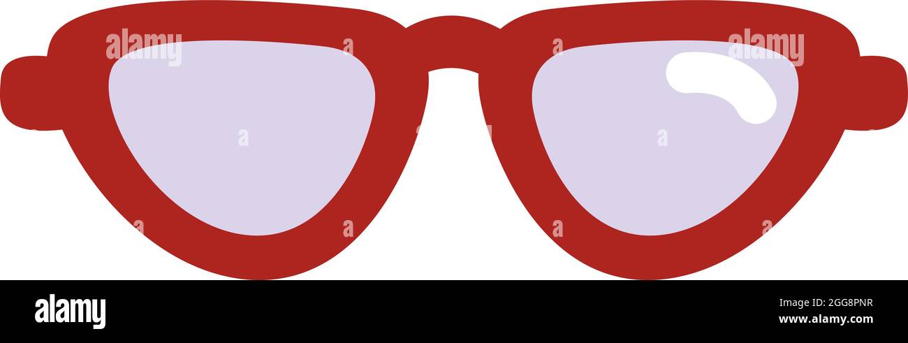 Modern red glasses, illustration, vector, on a white background Stock ...