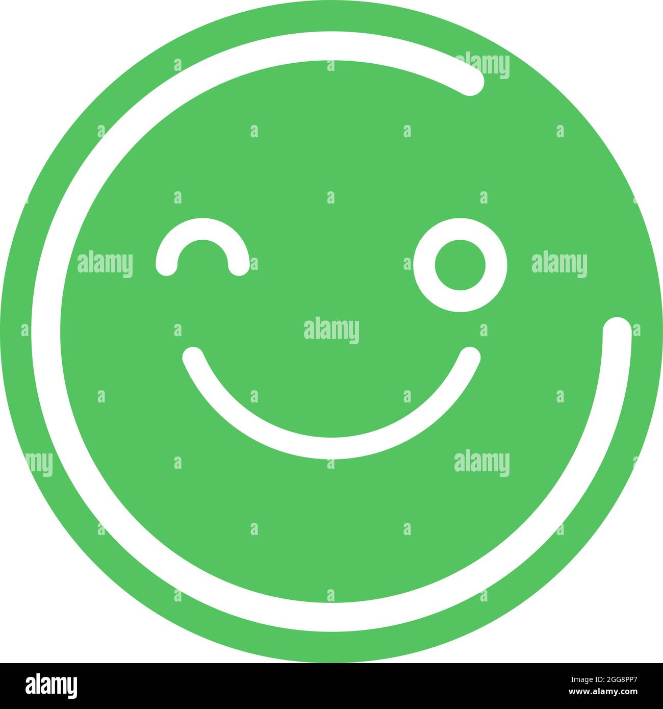 Winking emoticon, illustration, vector, on a white background Stock ...