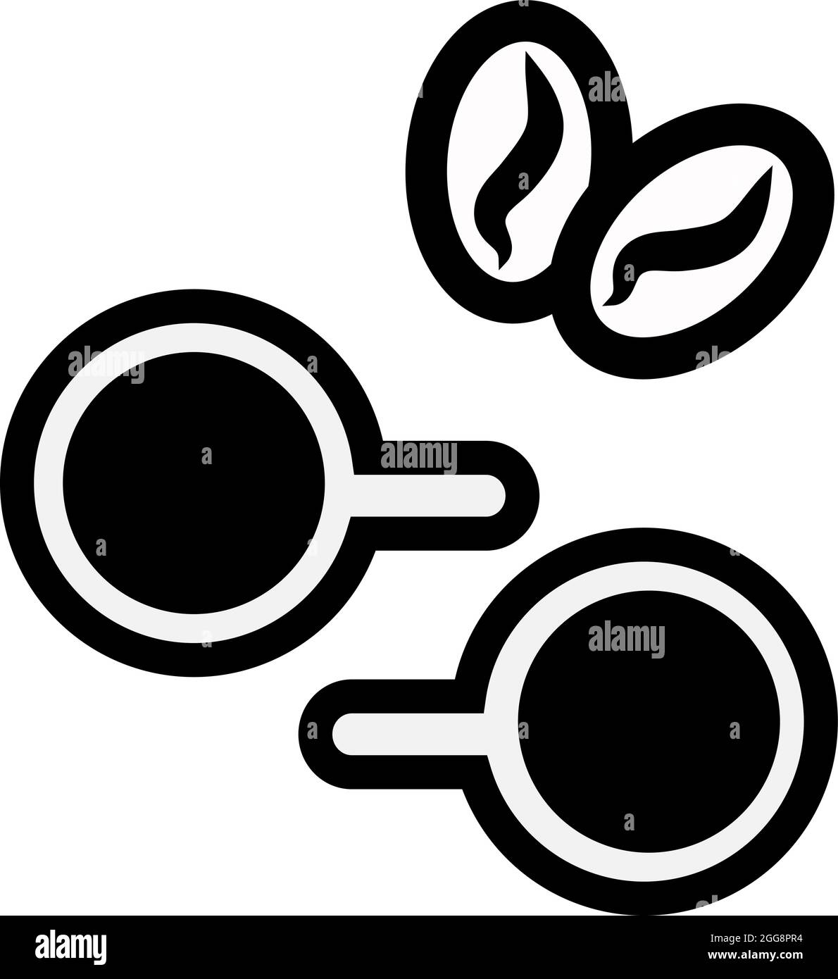 Two cups of coffee, illustration, vector, on a white background Stock ...