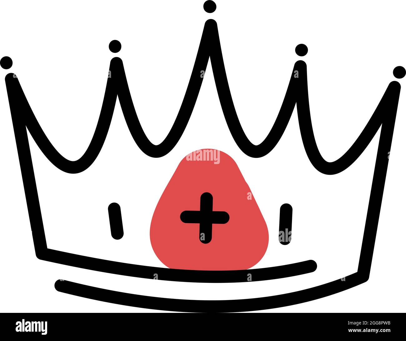 Throne crown, illustration, vector, on a white background Stock Vector ...