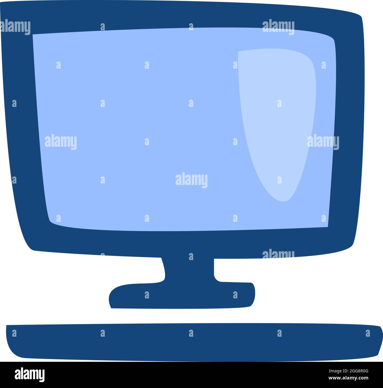 Blue computer hobby, illustration, vector, on a white background Stock ...