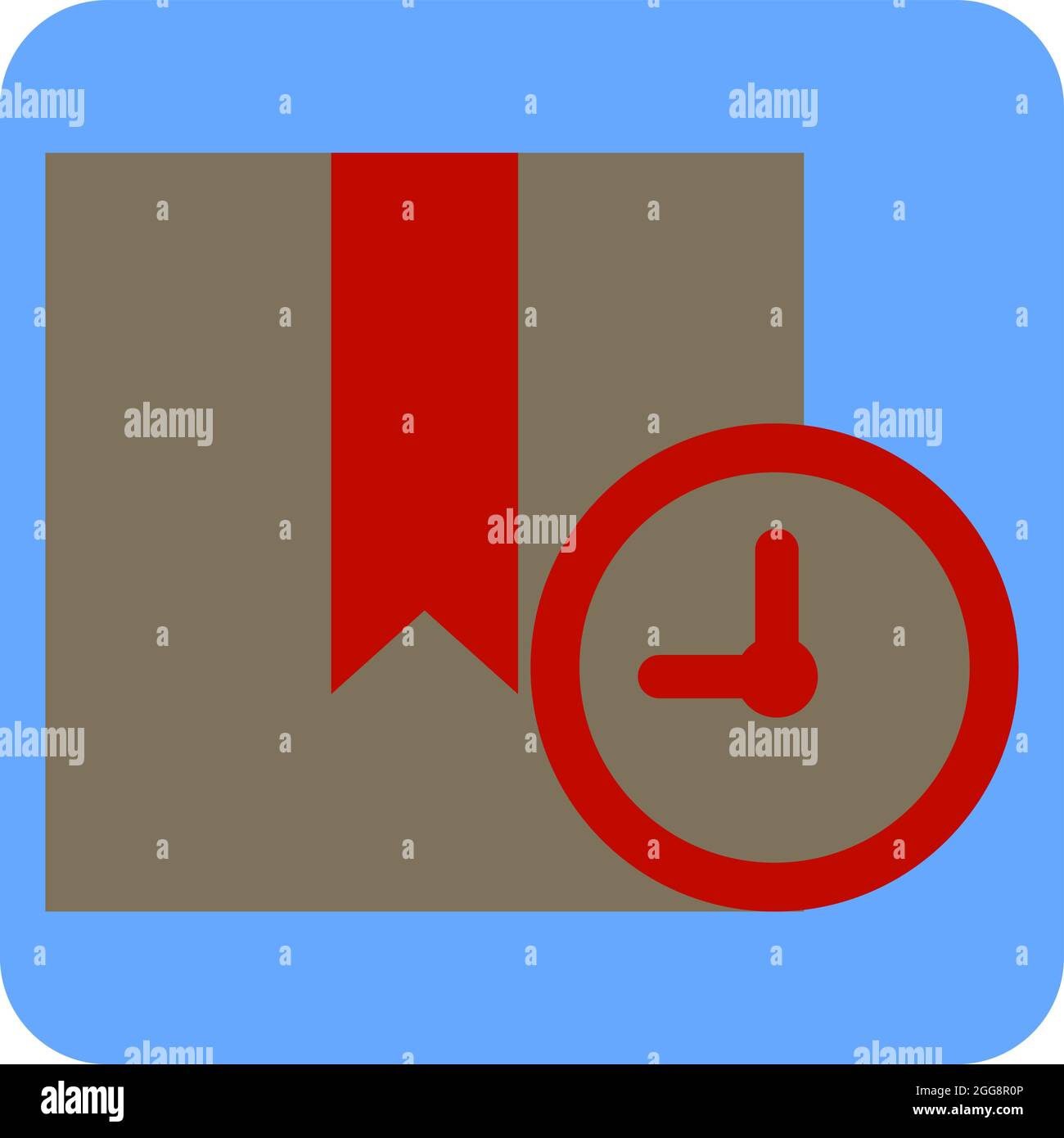 Shipping box with clock, illustration, vector, on a white background ...