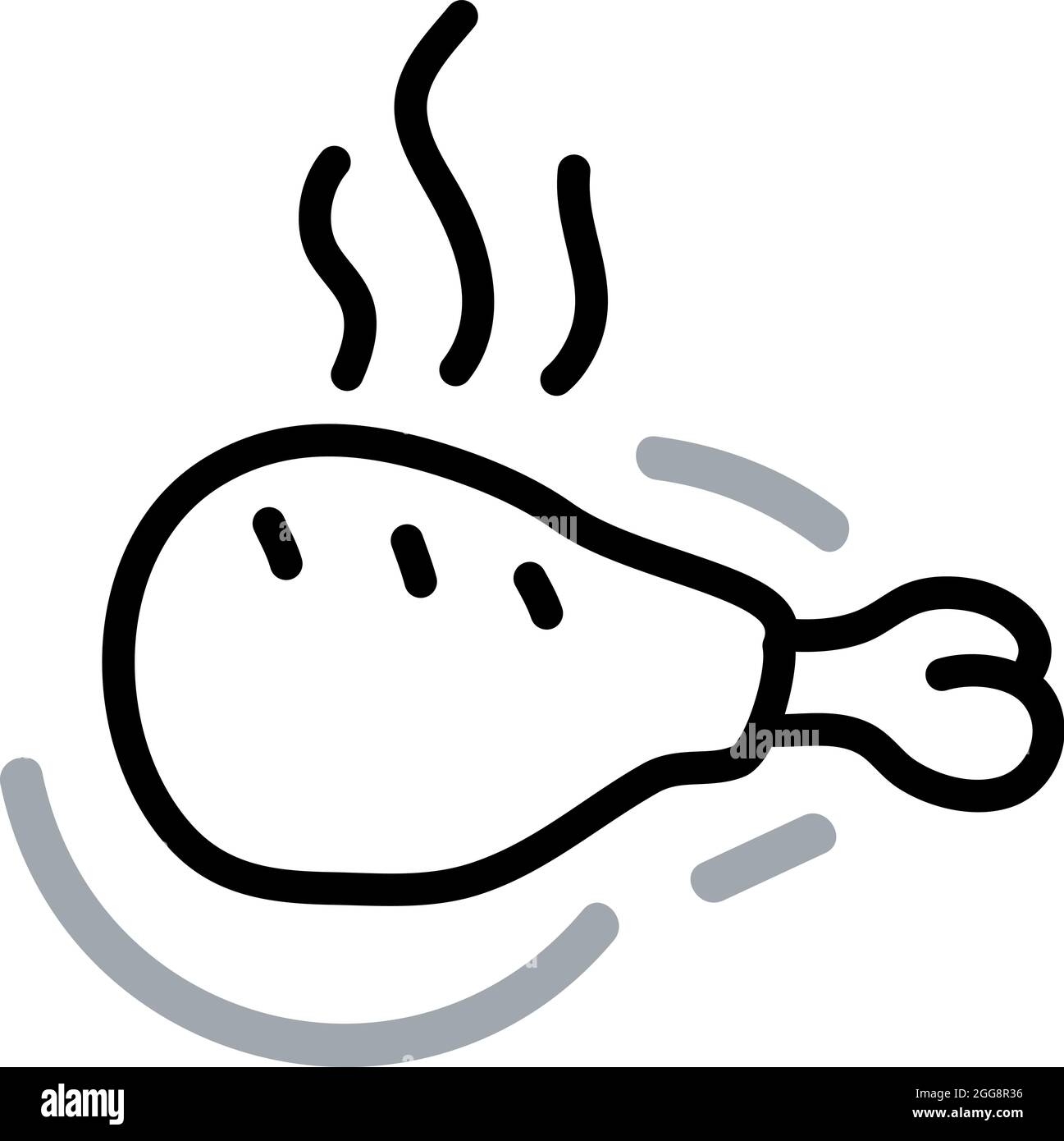 Fried chicken drum, illustration, vector, on a white background Stock ...