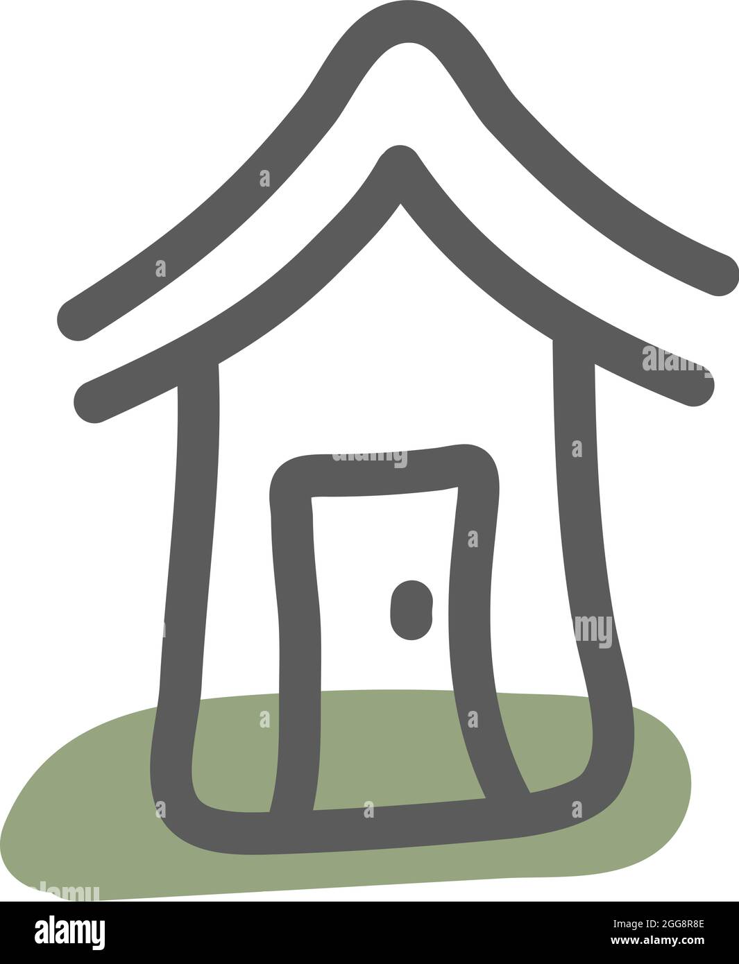 Bungalow house, illustration, vector, on a white background Stock ...