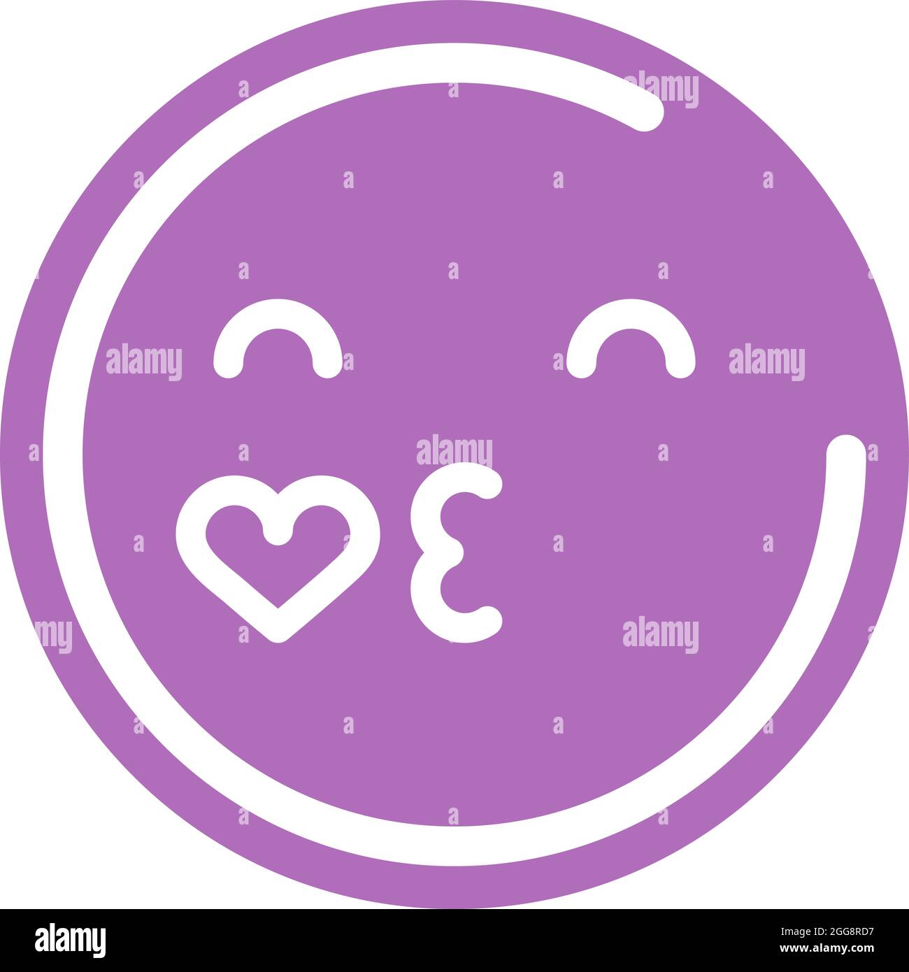 Kiss face emoticon, illustration, vector, on a white background Stock ...