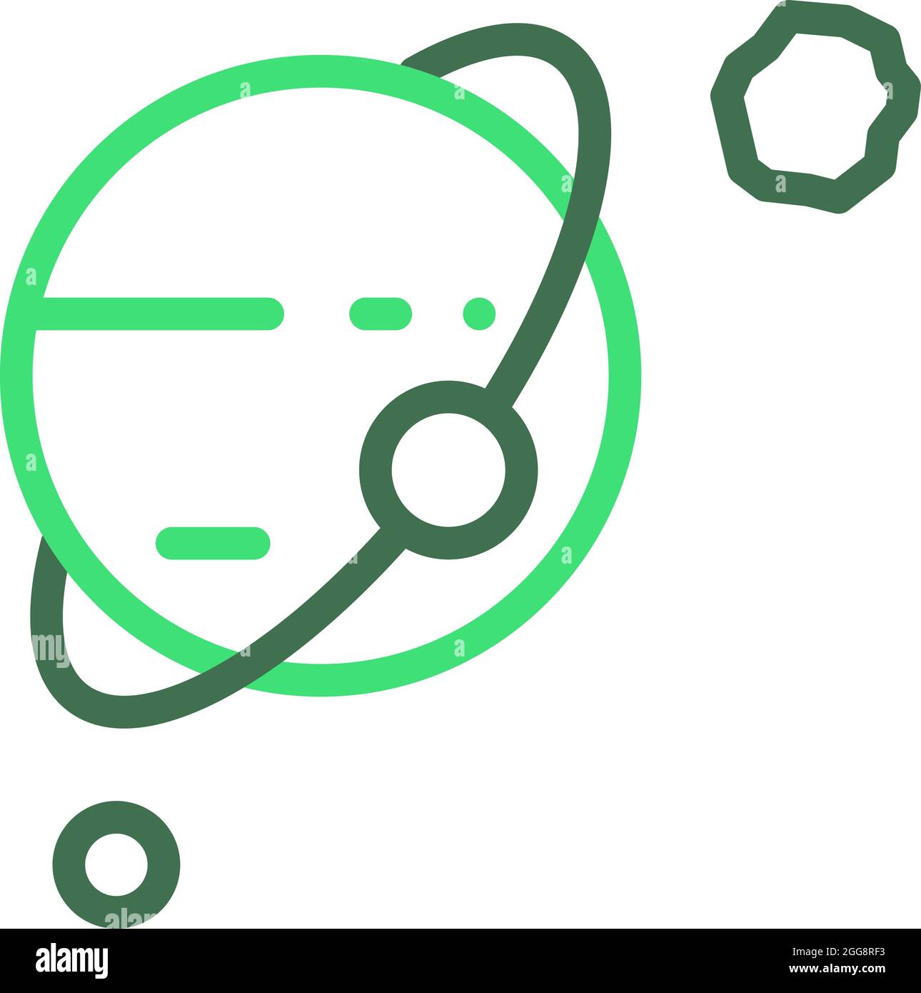 Space planet with ring, illustration, vector, on a white background ...