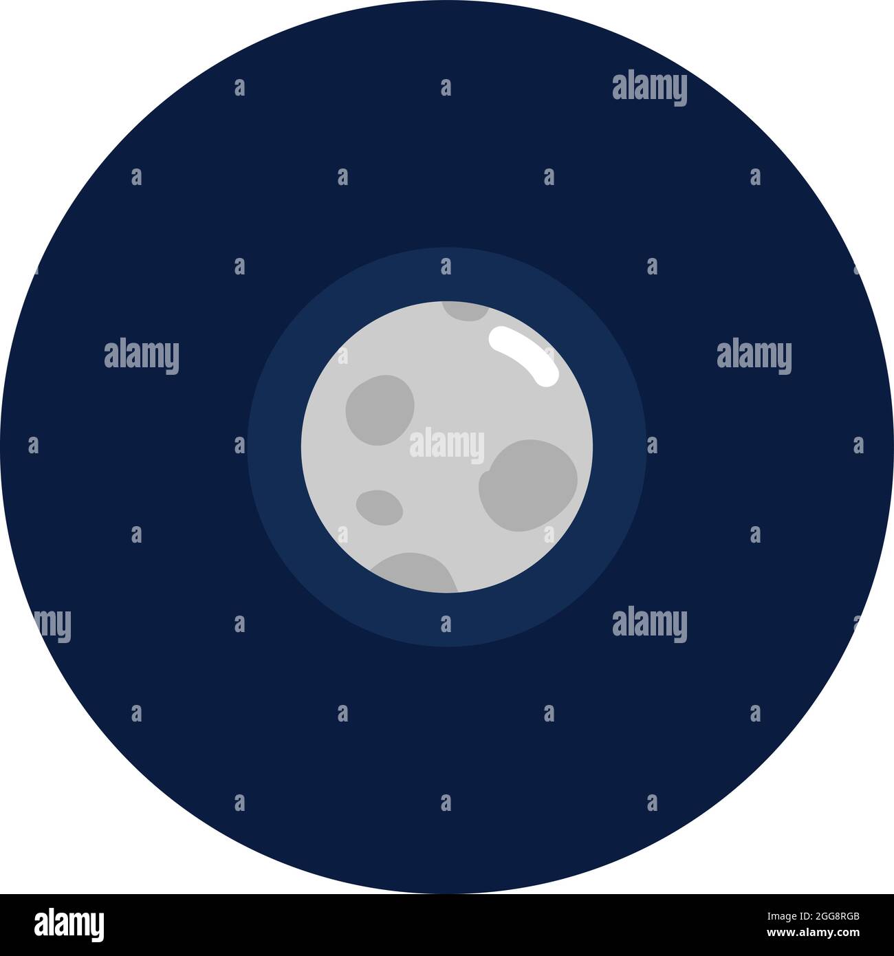 Full bright moon, illustration, vector, on a white background Stock ...