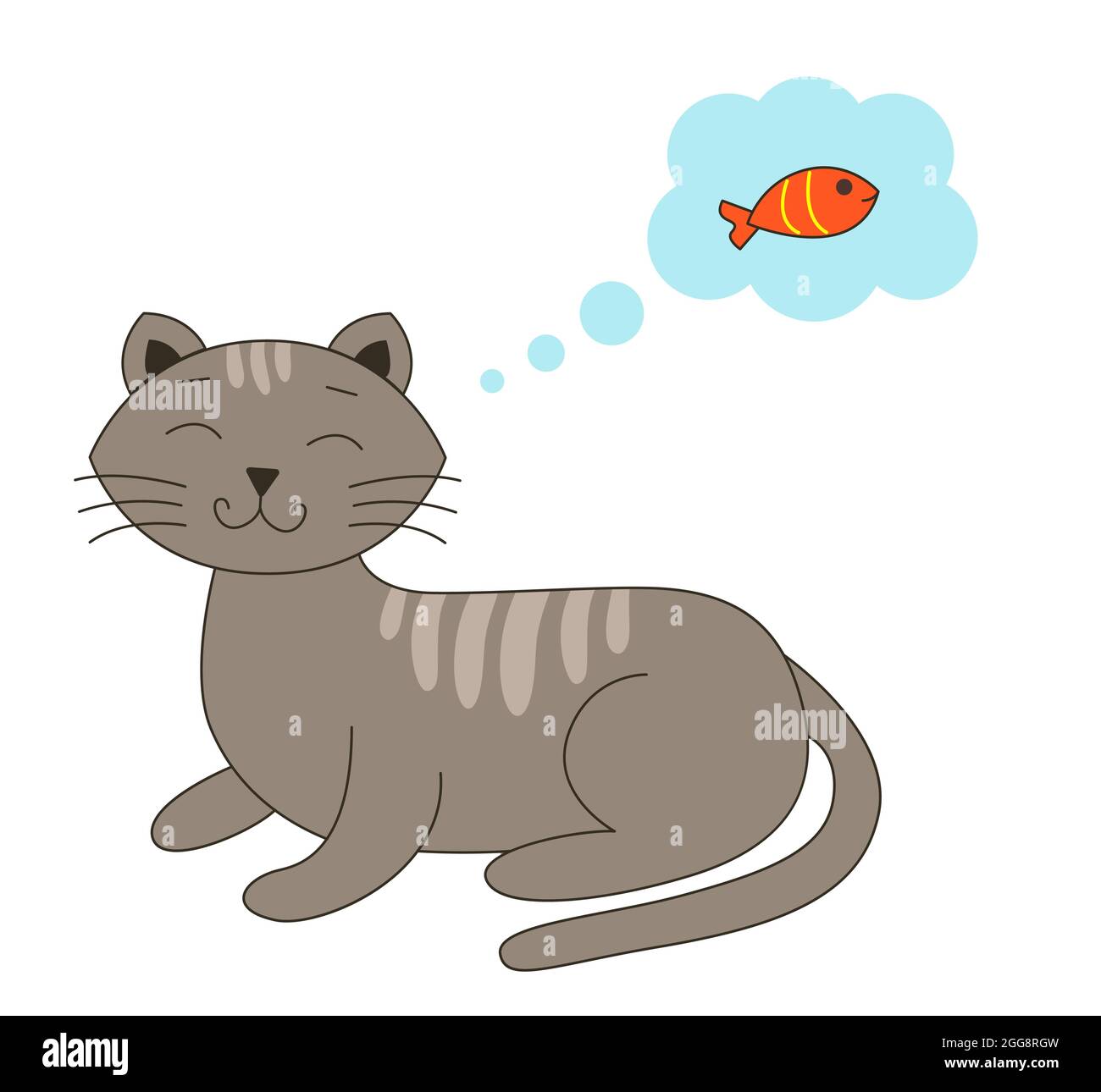 Fluffy white brown tabby Stock Vector Images - Alamy