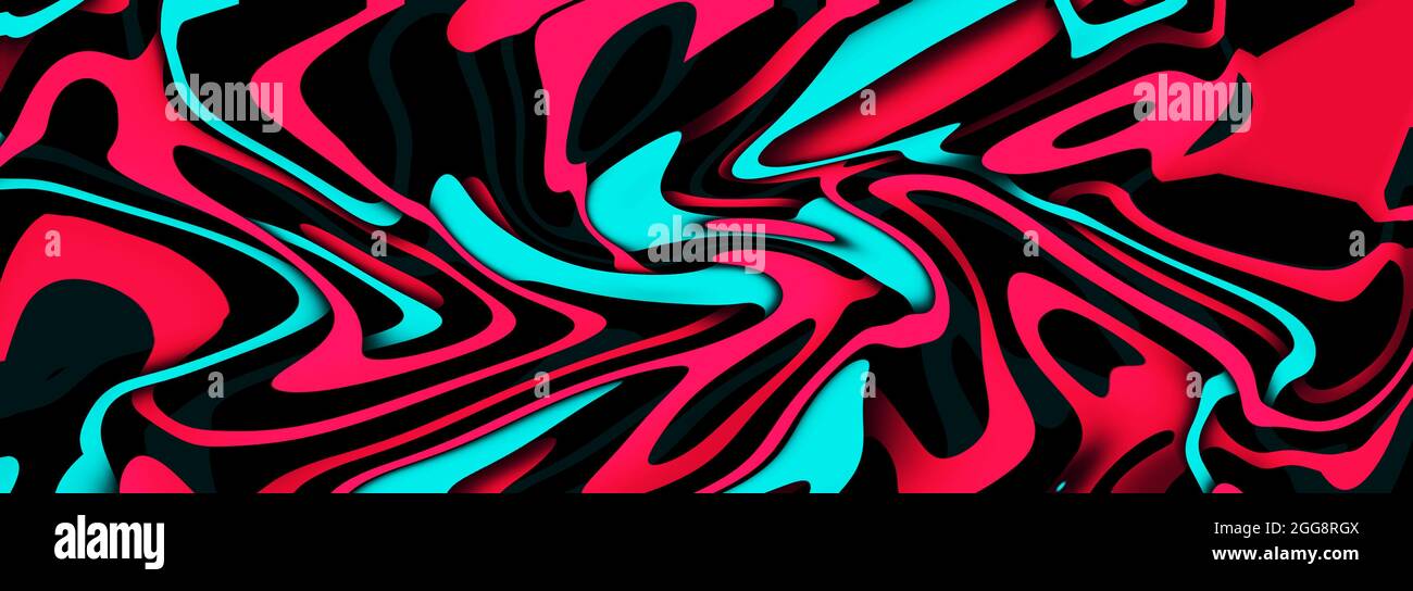 Bright multicolor curved lines background. Shiny neon wavy pattern ...