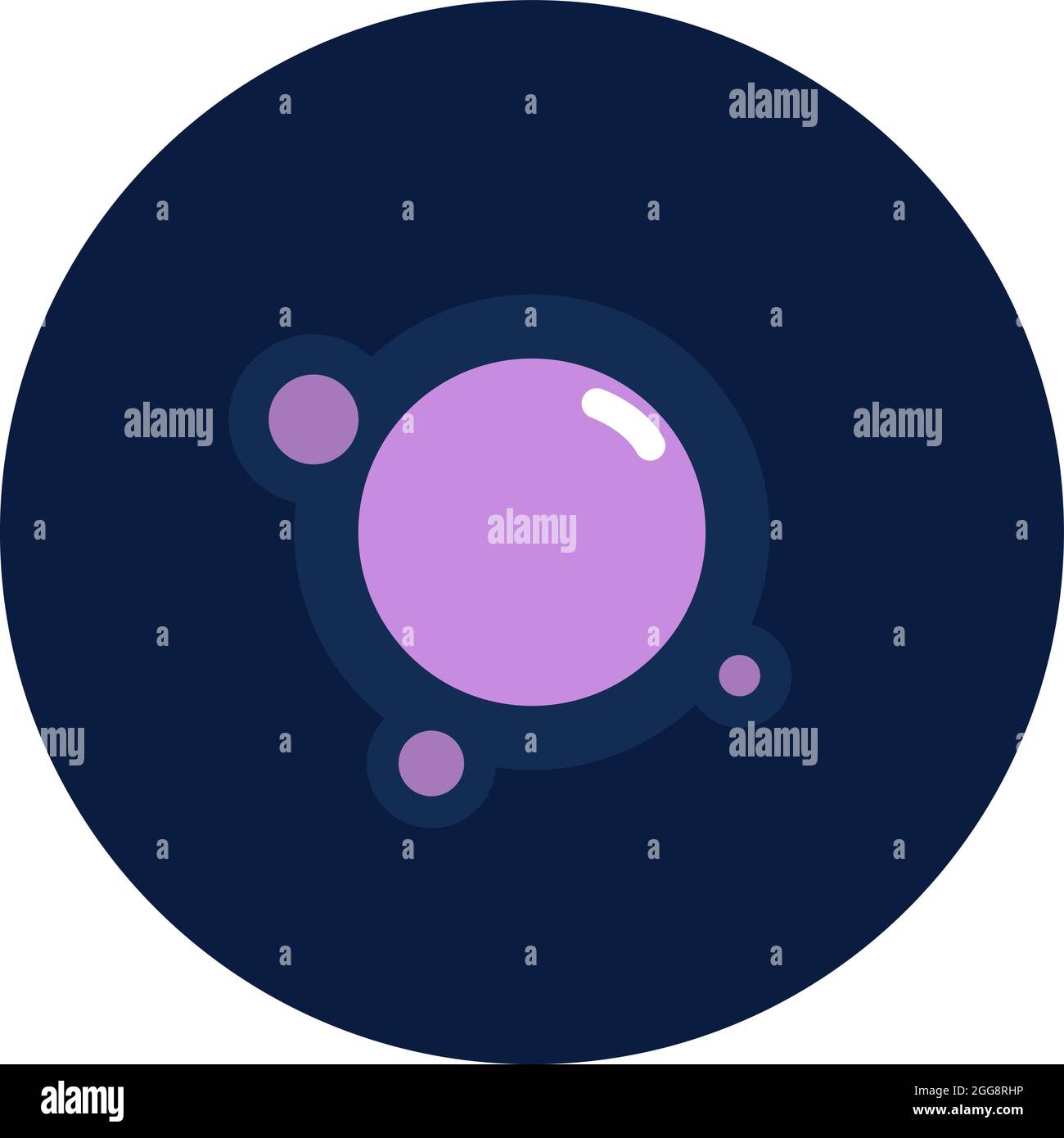Purple planet, illustration, vector, on a white background Stock Vector ...