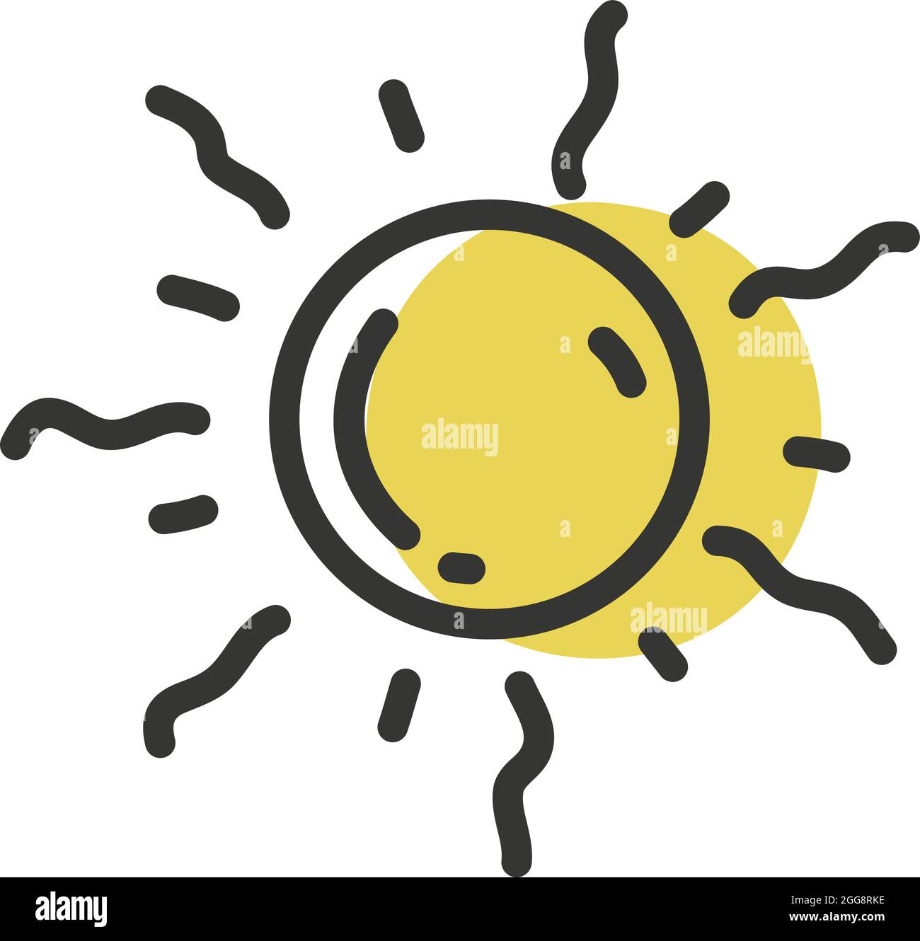Hot yellow sun, illustration, vector, on a white background Stock ...