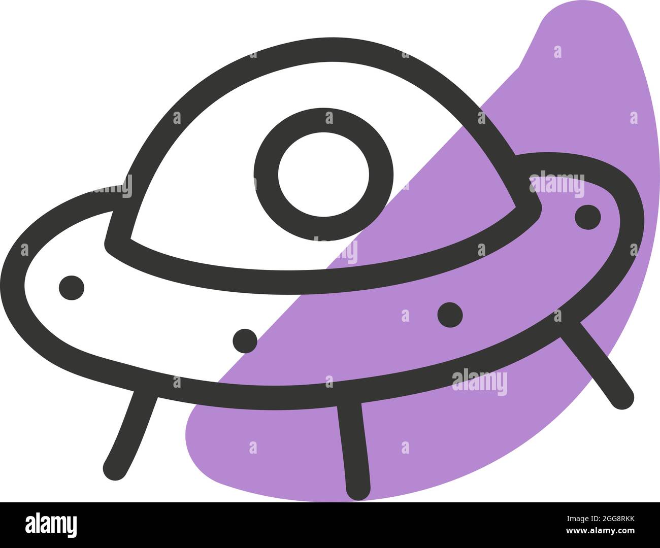 Alien ship, illustration, vector, on a white background Stock Vector ...