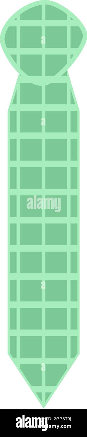 Green man tie with with squares, illustration, vector, on a white ...