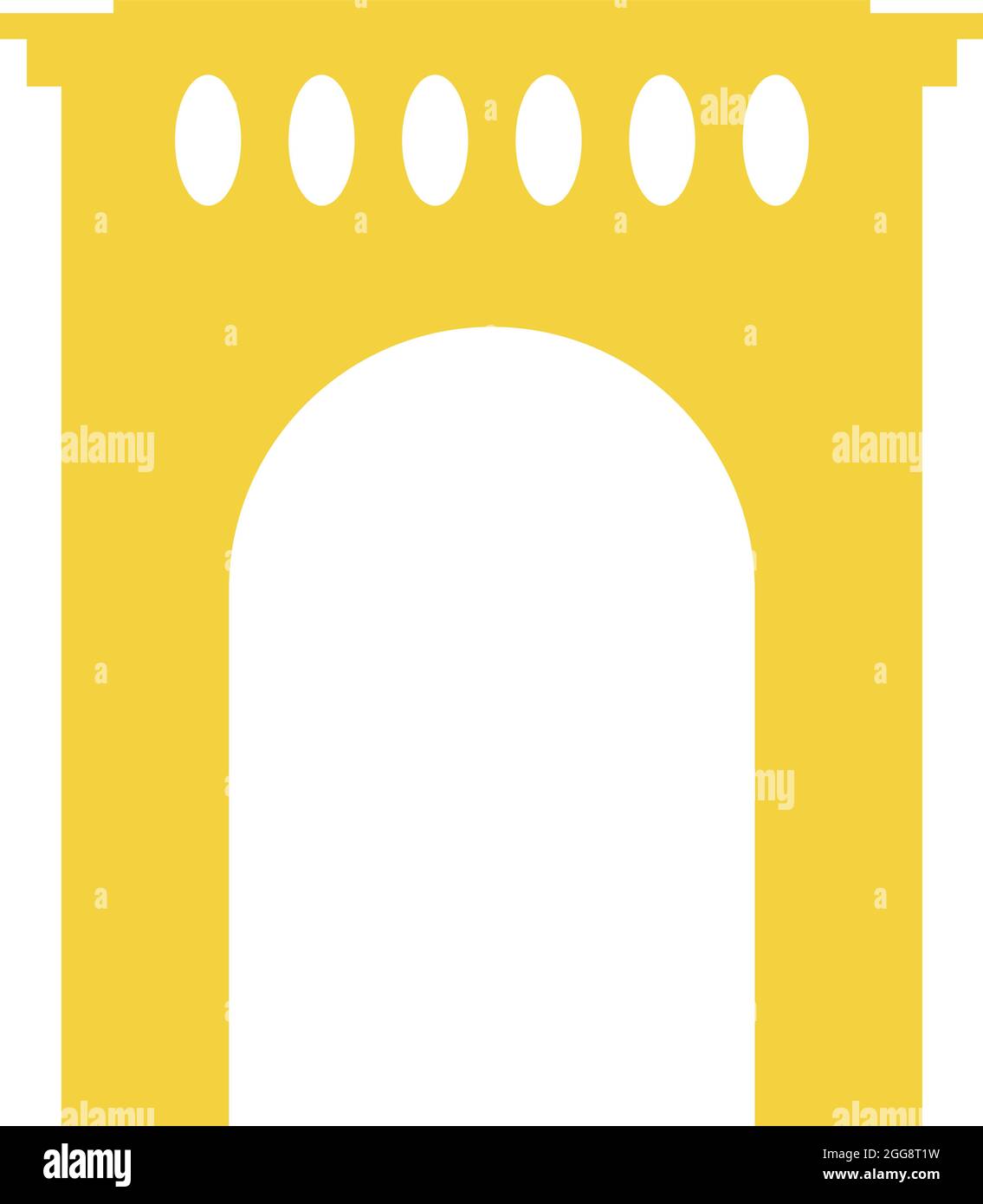 French gate monument, illustration, vector, on a white background Stock ...