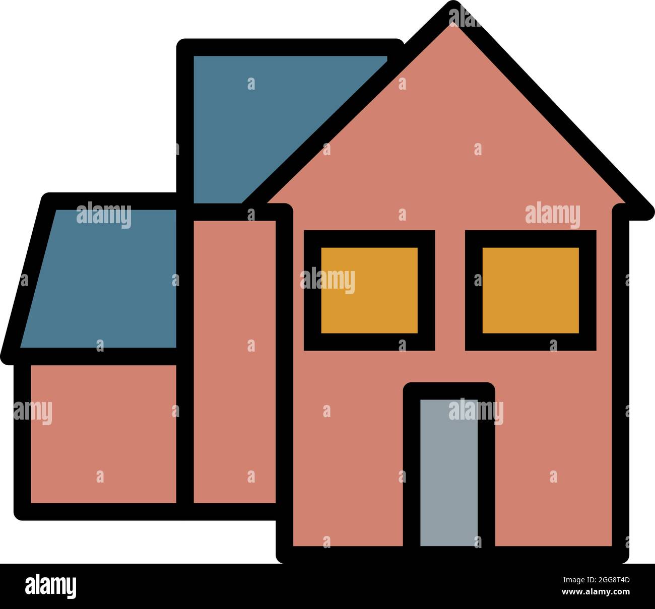 Front of a house, illustration, vector, on a white background Stock ...