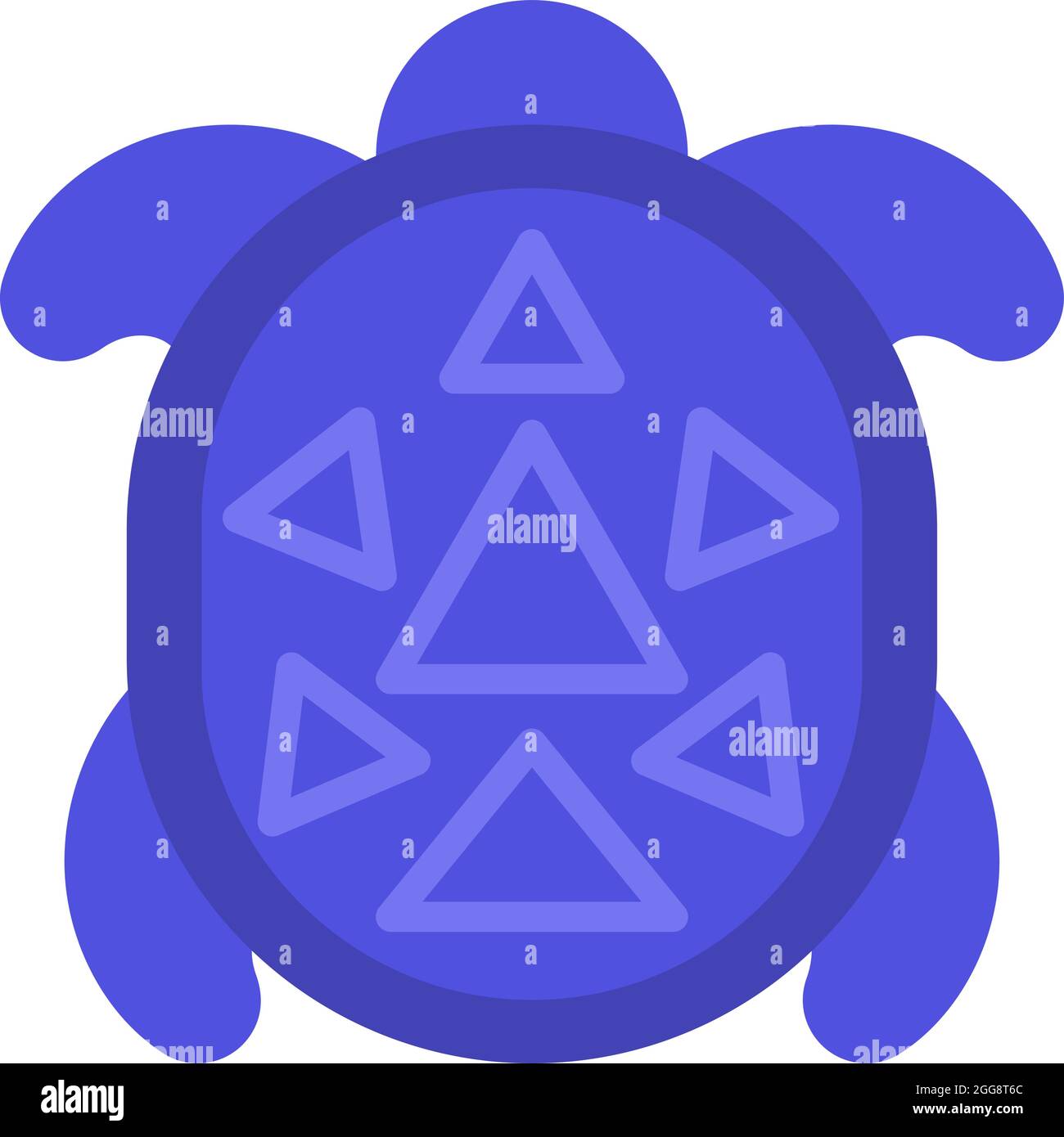 Blue shell turtle, illustration, vector, on a white background Stock ...