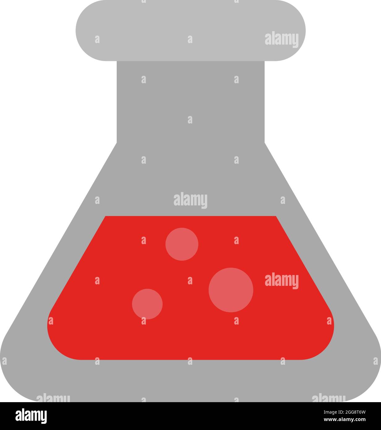 Red chemistry liquid, illustration, vector, on a white background Stock ...