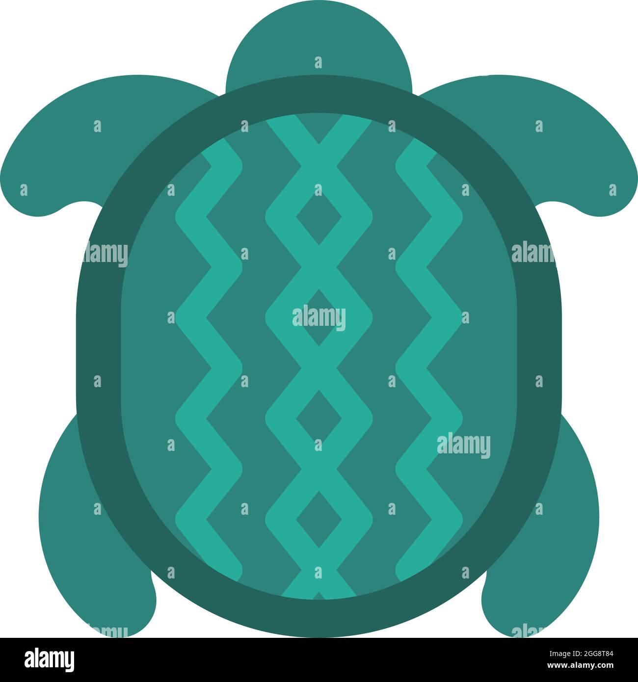 Light blue sea turtle, illustration, vector, on a white background ...