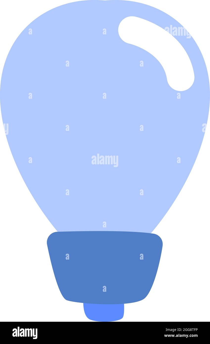 Blue lightbulb, illustration, vector, on a white background Stock ...